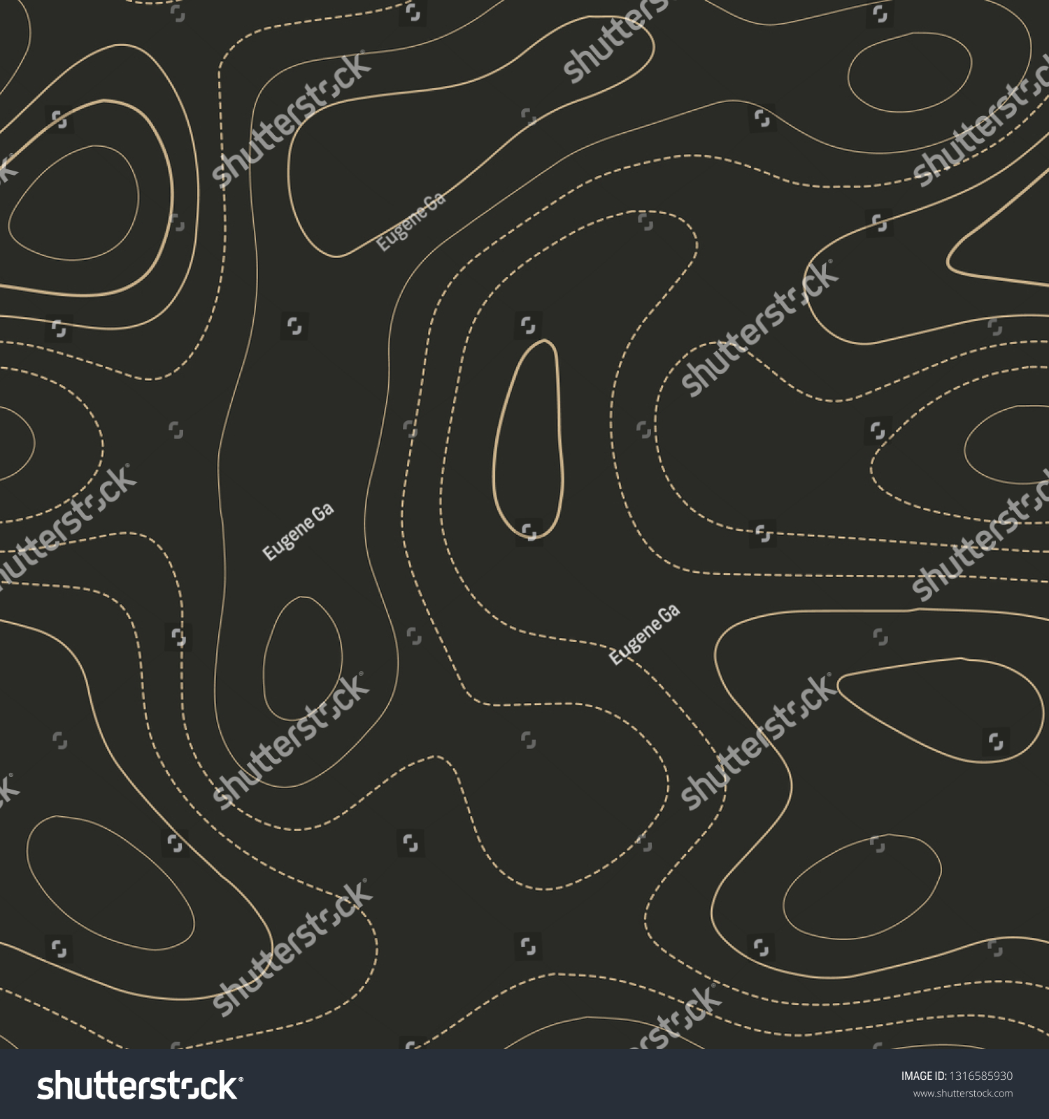 Contour Lines Seamless Design Cute Tileable Stock Vector (Royalty Free ...
