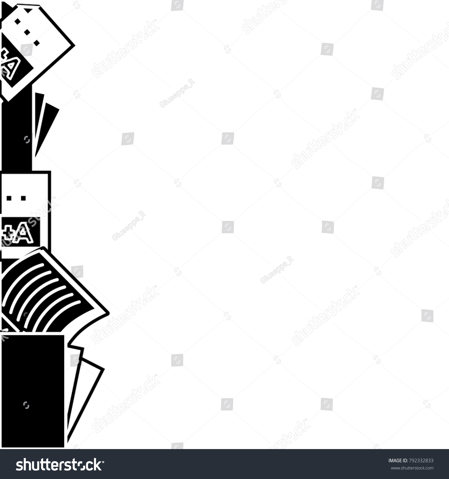 Contour School Tools Education Background Design Stock Vector (Royalty ...