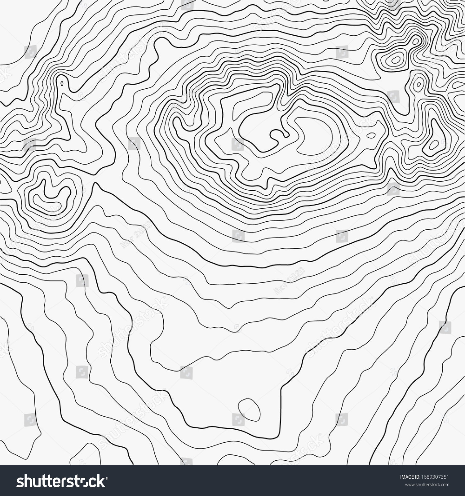 Contour Topographic Map Geographic Grid Map Stock Vector (Royalty Free ...