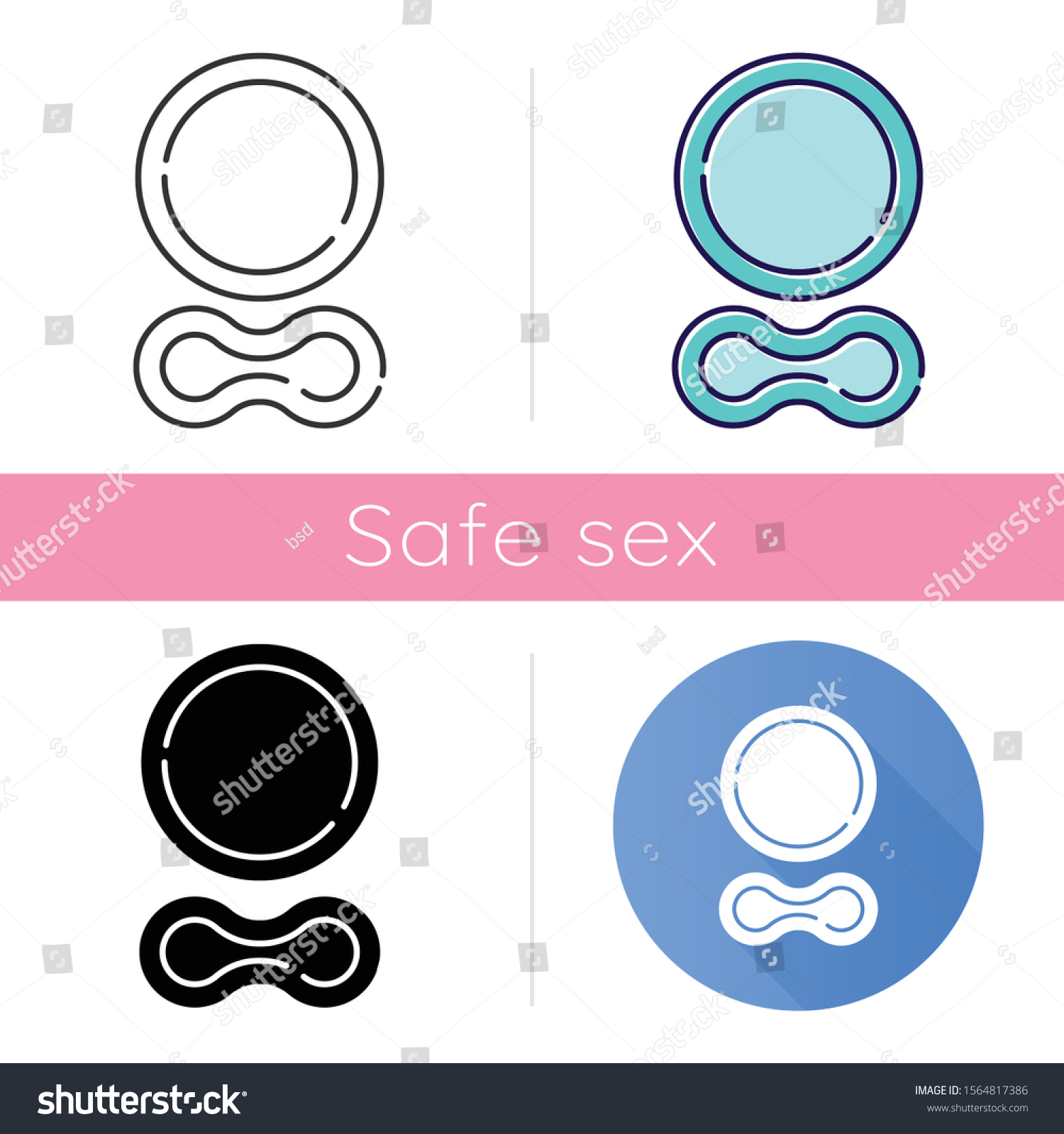 Contraceptive Ring Icon Female Preservative Option Stock Vector
