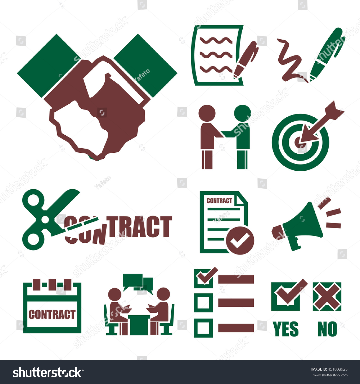 Contract Agreement Icon Set Stock Vector (Royalty Free) 451008925