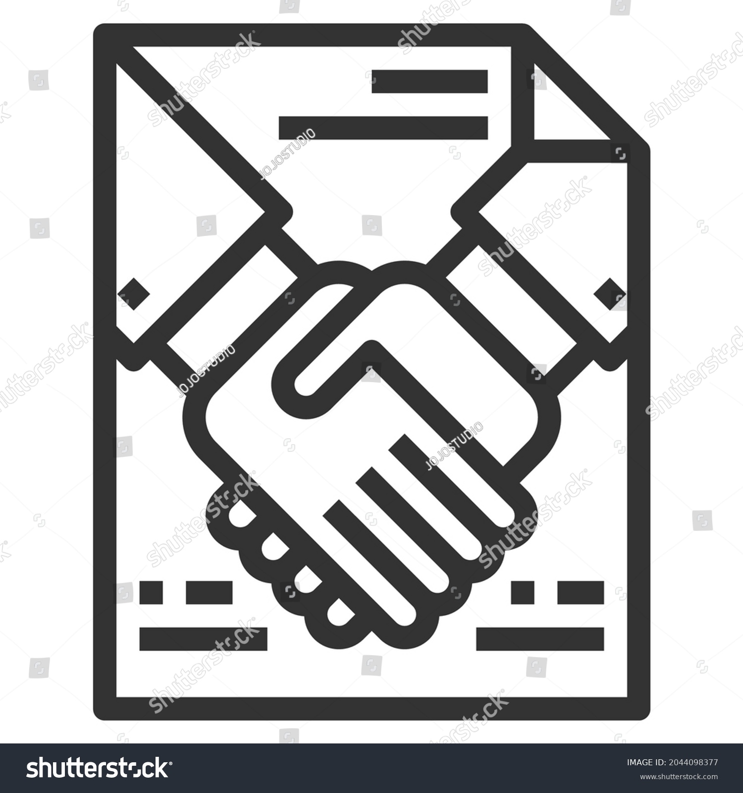 Contract Line Icon Logo Vector Operator Stock Vector (Royalty Free ...