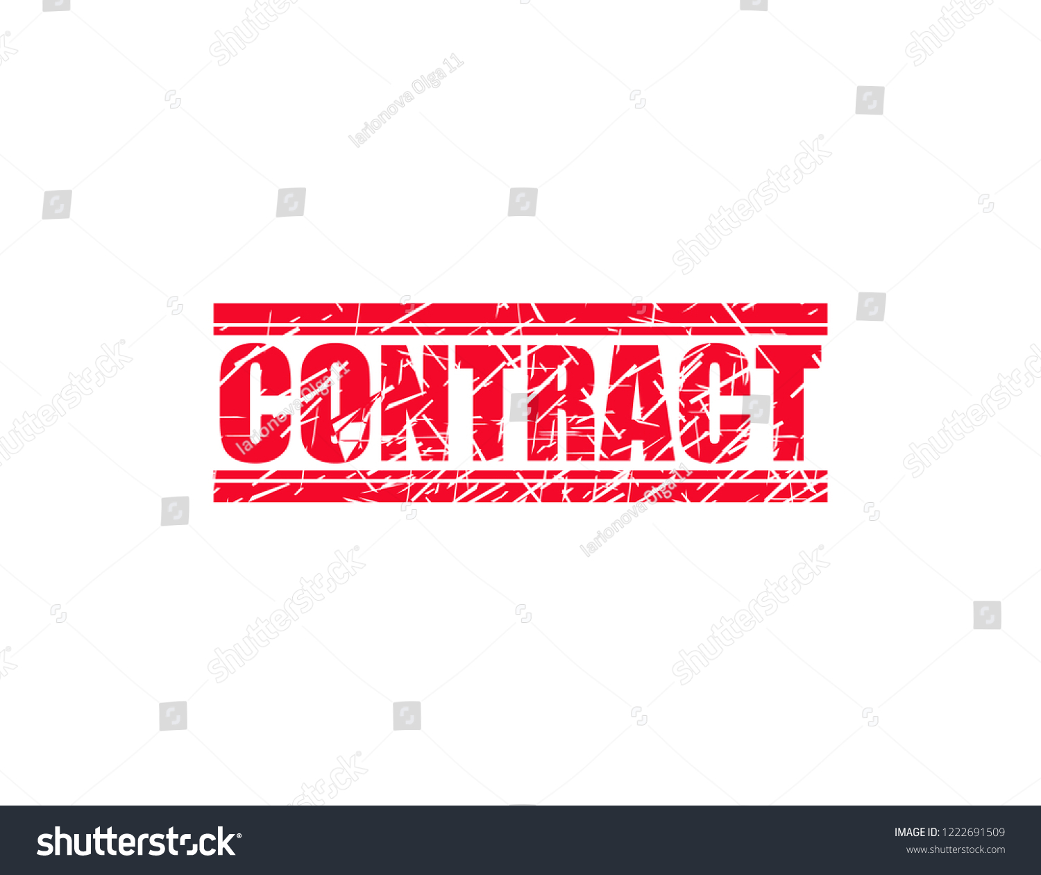 Contract Red Stamp: vector de stock (libre de regalías) 1222691509 ...