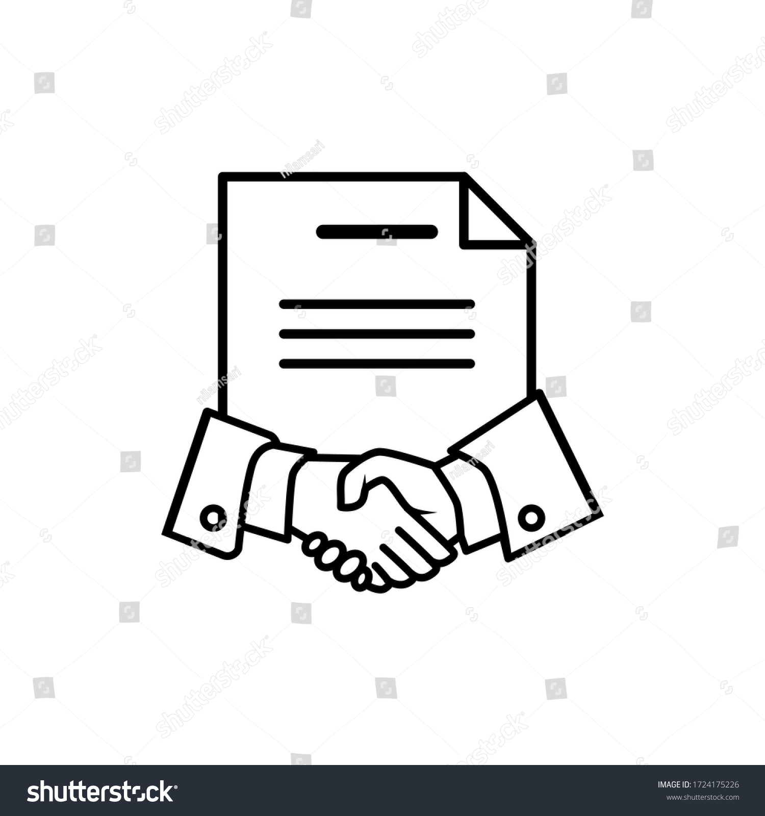 Contract Signing Icon Vector Logo Stock Vector (Royalty Free) 1724175226