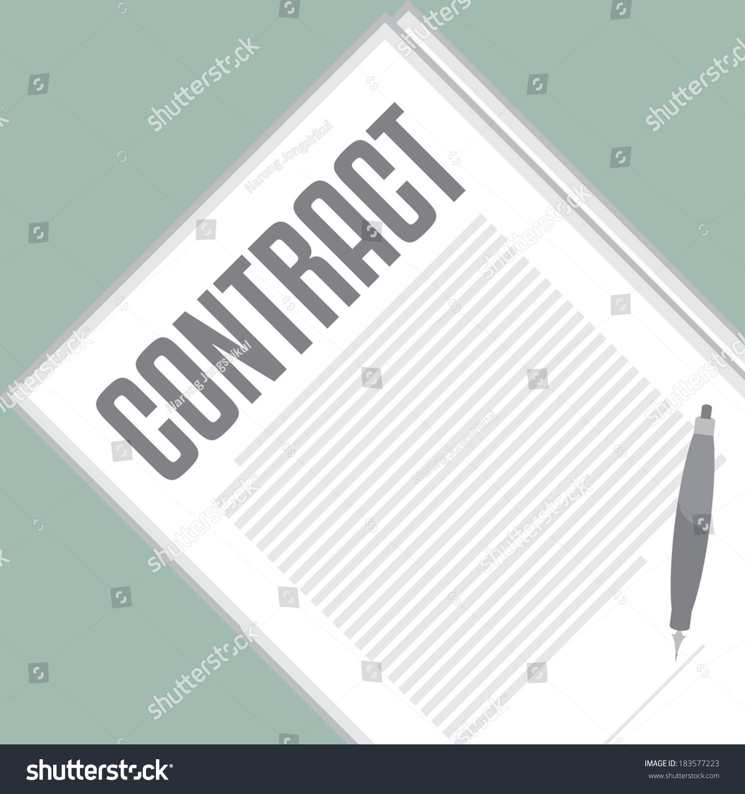 Contract Signing Vector Illustration Stock Vector (Royalty Free) 183577223
