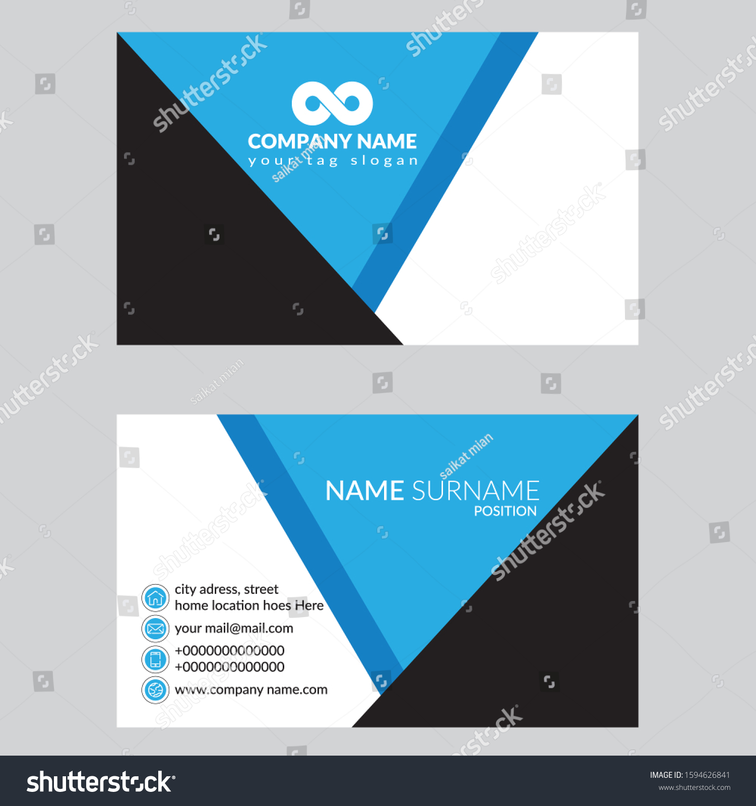 Contraction Business Card Design Vector: vector de stock (libre de ...