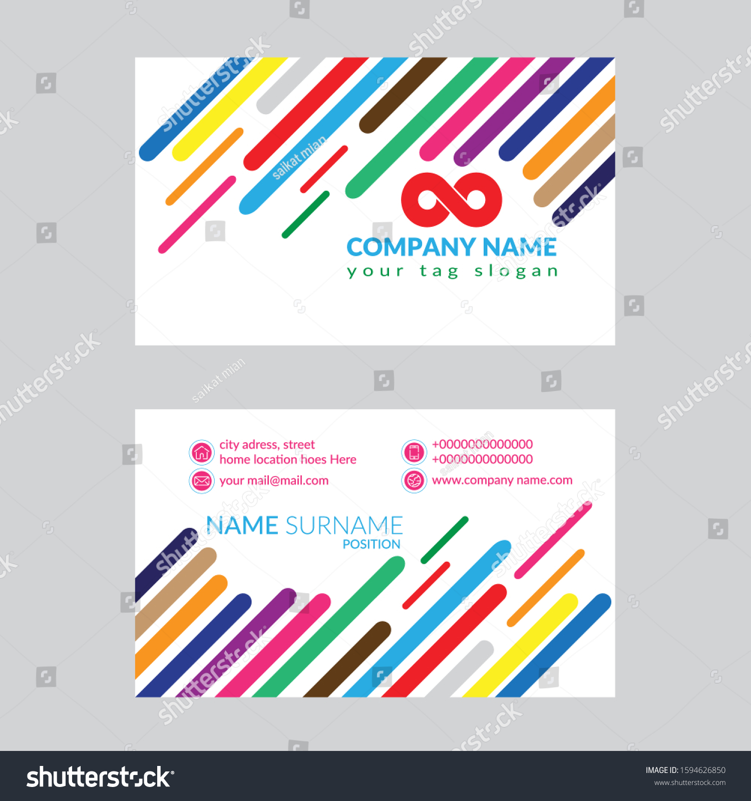 Contraction Business Card Design Vector: vector de stock (libre de ...