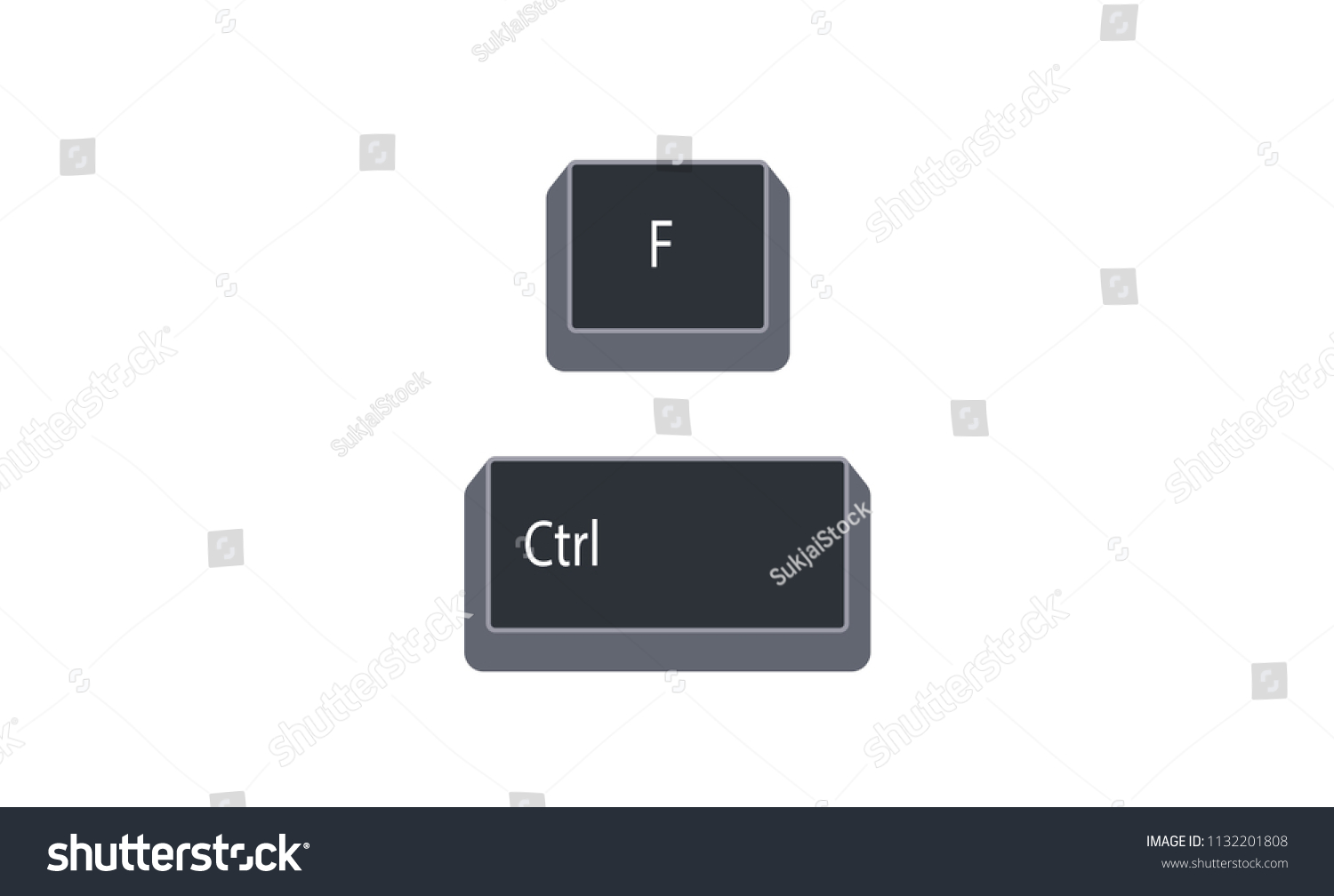 Control Ctrl F Computer Key Button Stock Vector (Royalty Free ...