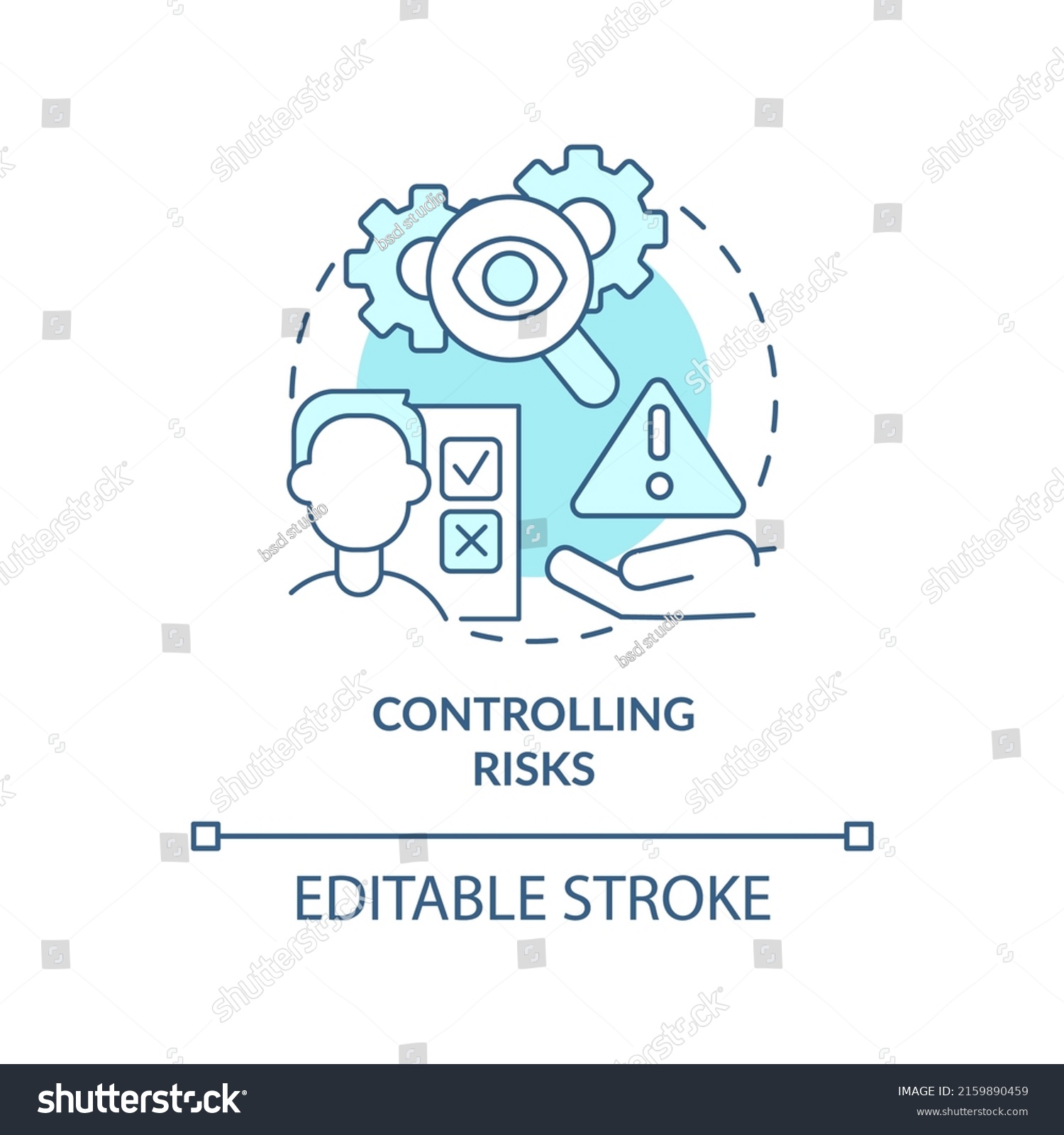 Controlling Risks Turquoise Concept Icon Risk Stock Vector (Royalty ...
