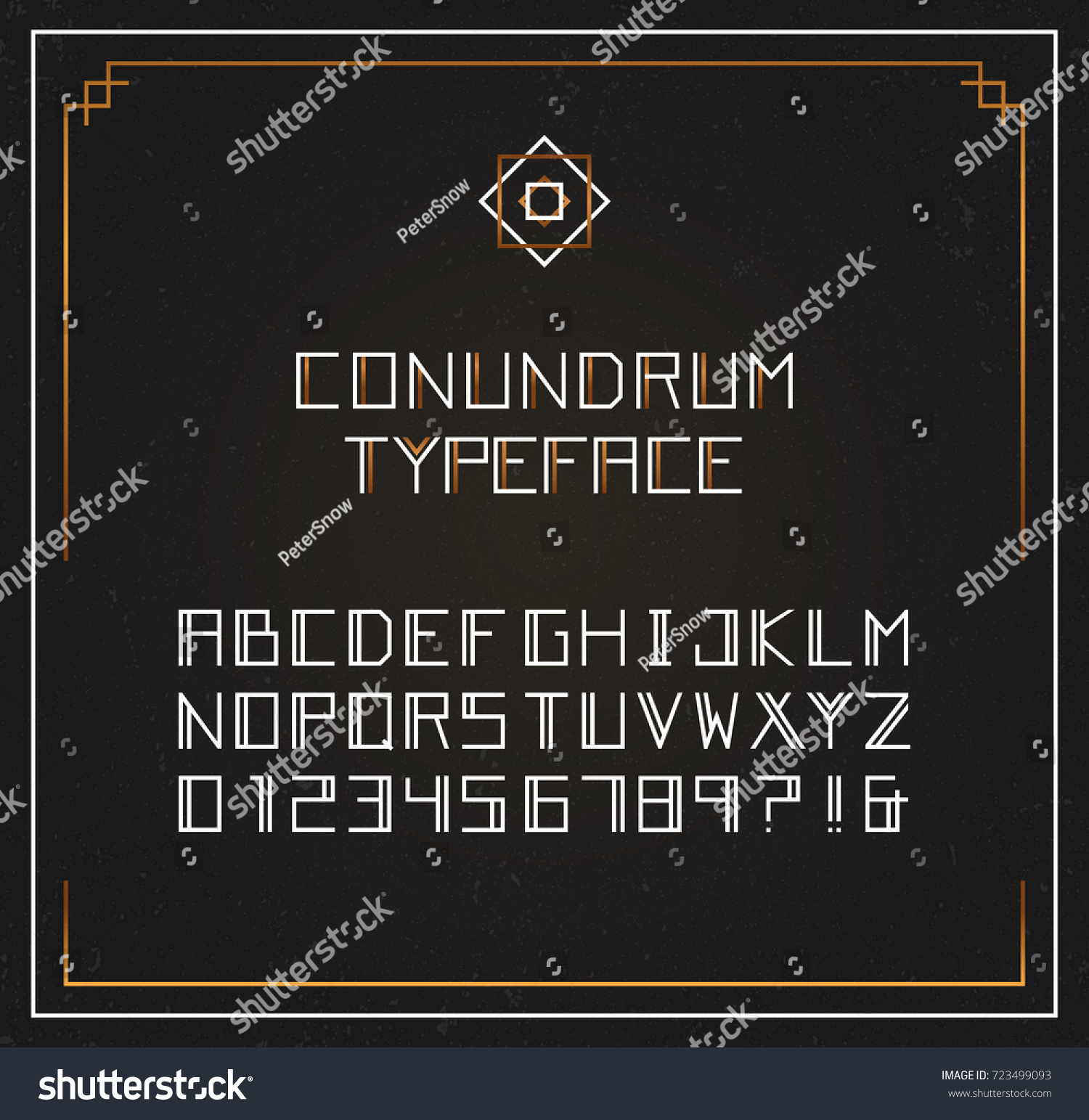 Conundrum Exclusive Typeface Vector Font Stock Vector (Royalty Free ...