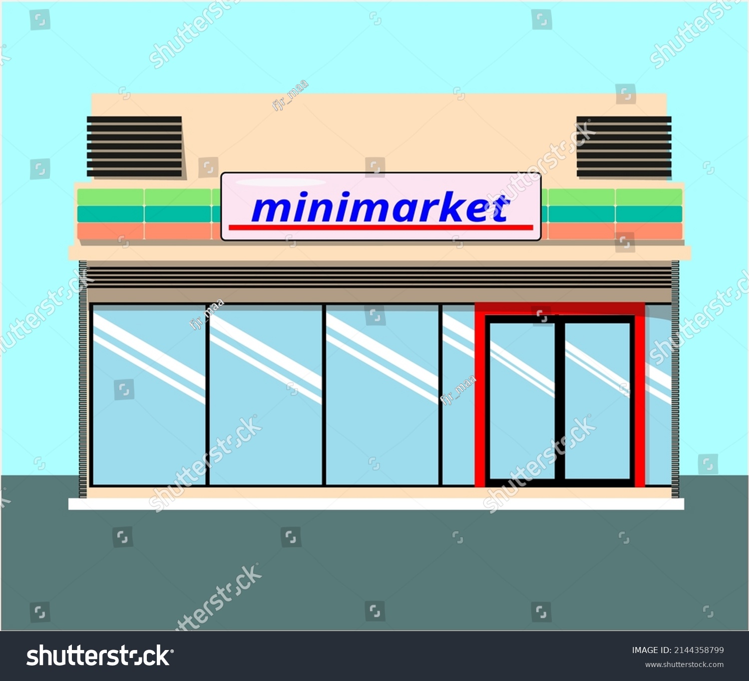 Convenience Store Building Vector Illustration Stock Vector (Royalty ...