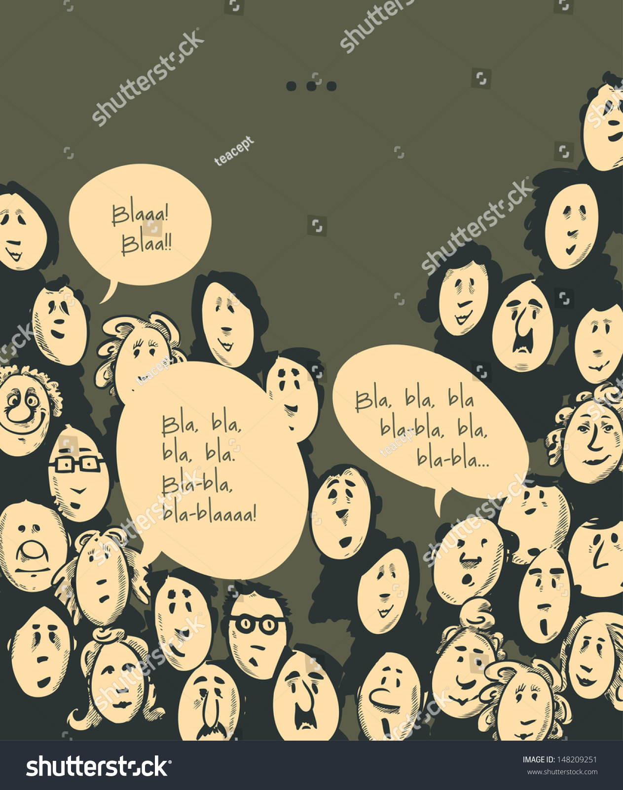 Conversation Cartoon Characters Dark Background Stock Vector (Royalty ...