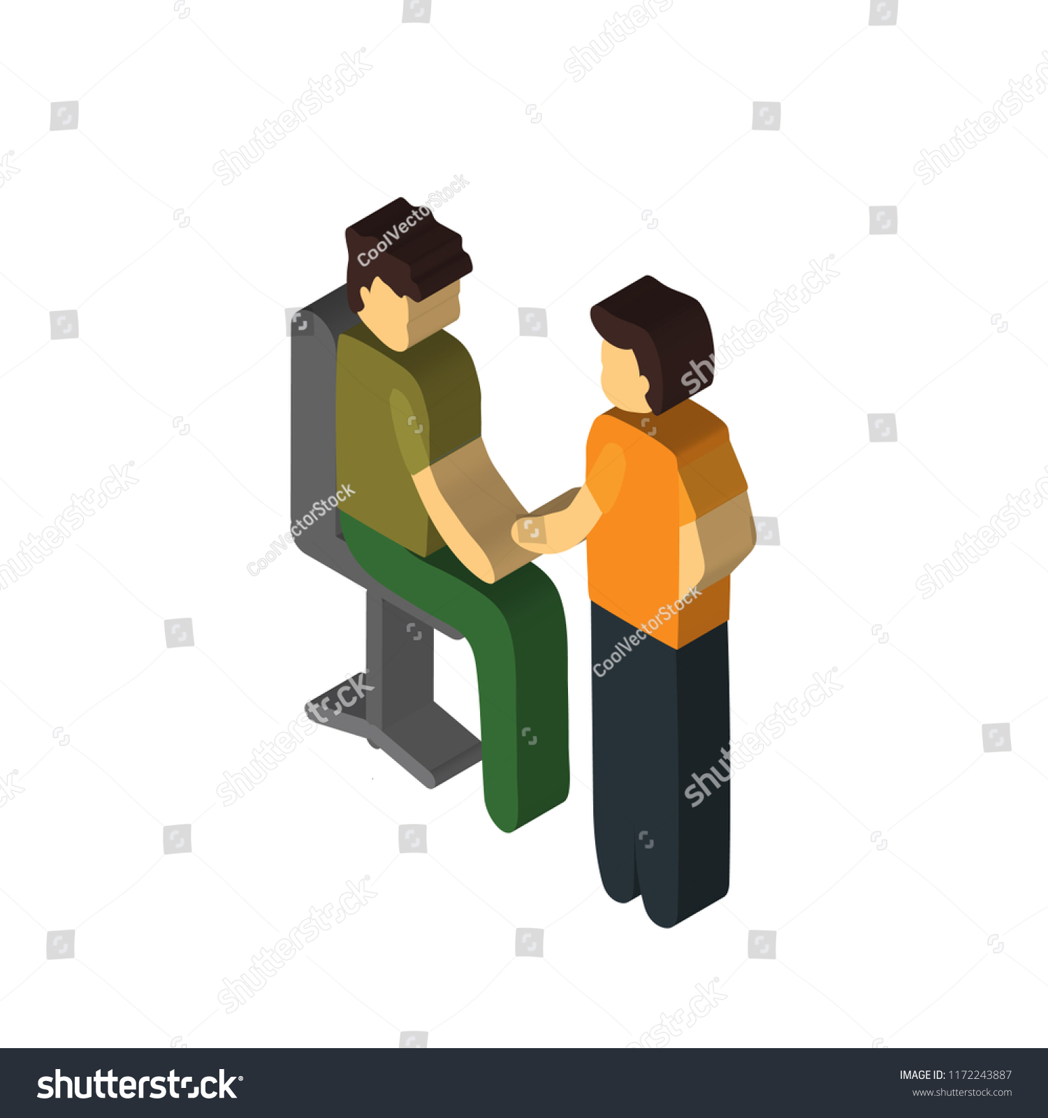 Conversation Isometric Left Top View 3d: vector de stock (libre de ...