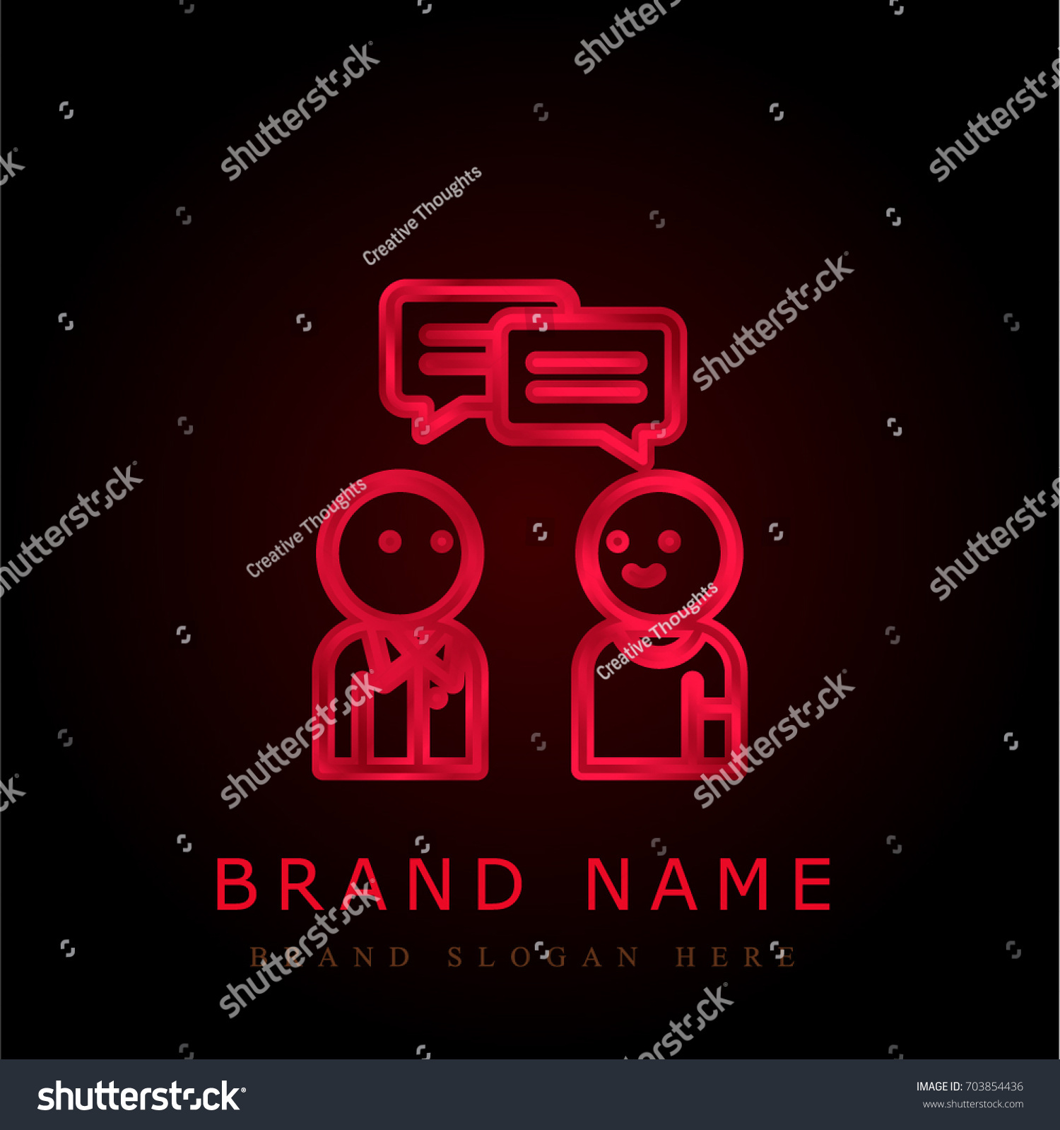 Conversation Red Chromium Metallic Logo Stock Vector (Royalty Free ...