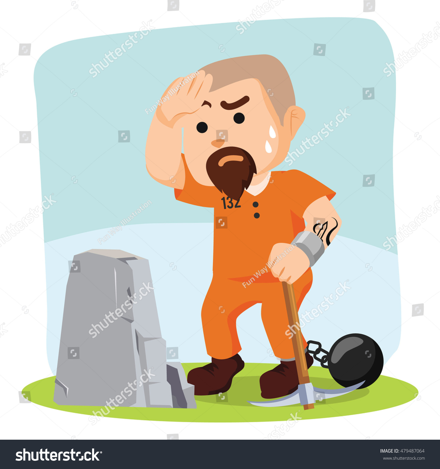 Convict Prison Work Illustration Design Stock Vector (Royalty Free ...