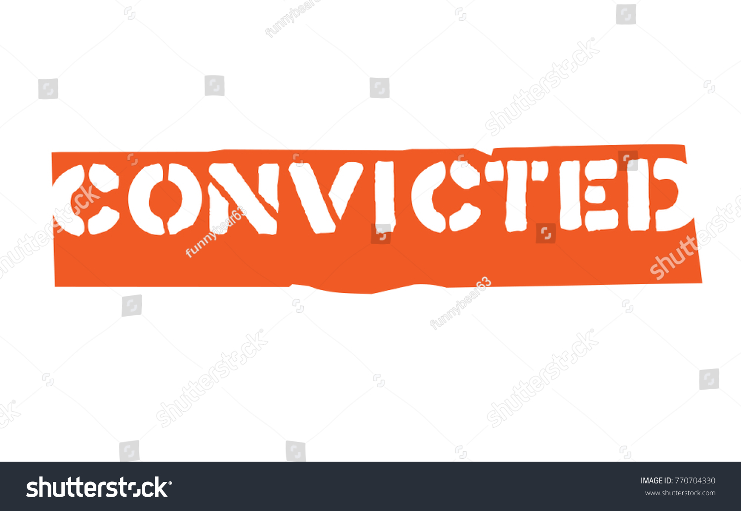 Convicted Typographic Stamp Visualisation Concept Original Stock Vector ...