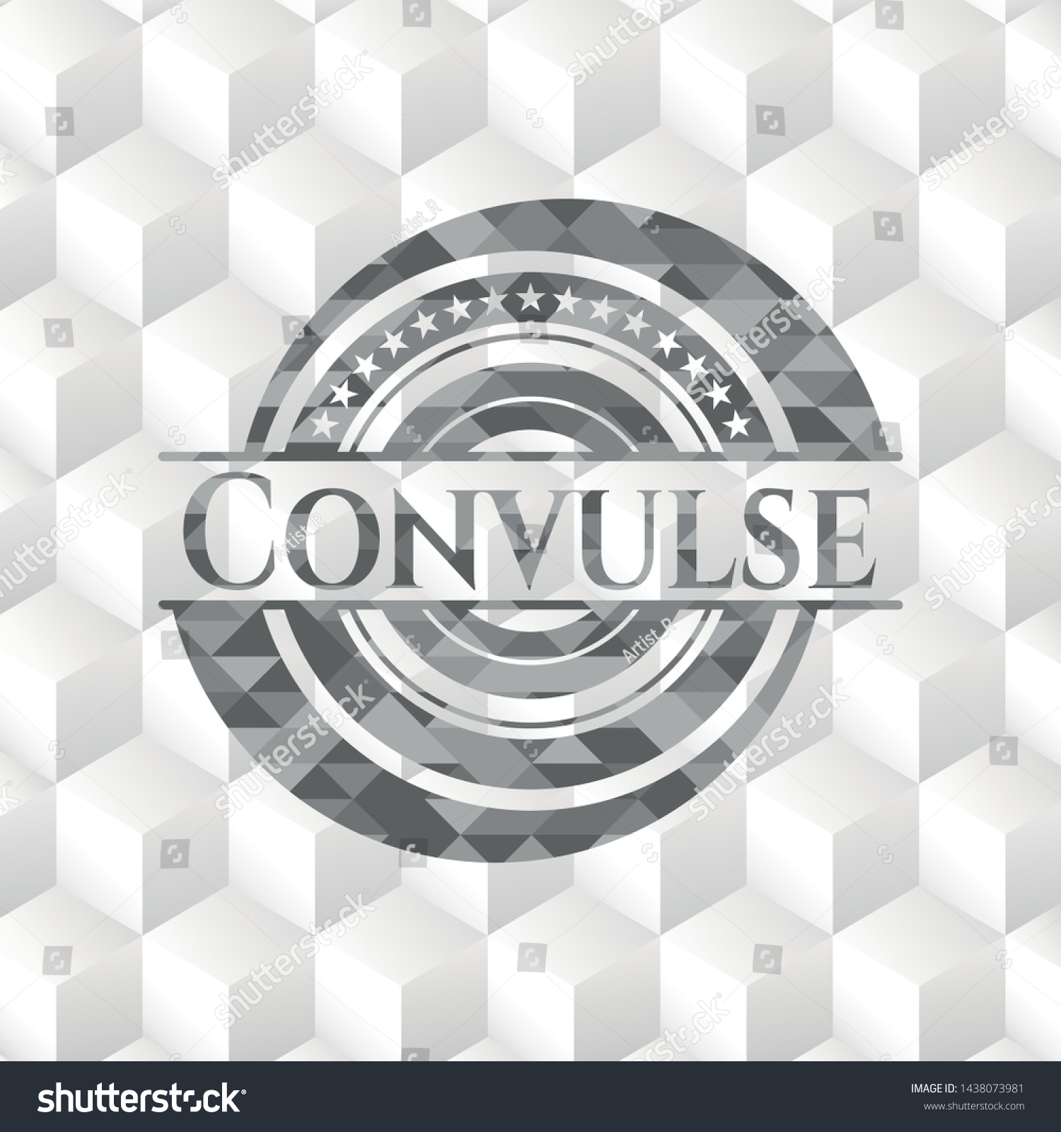 Convulse Grey Emblem Cube White Background Stock Vector (Royalty Free ...