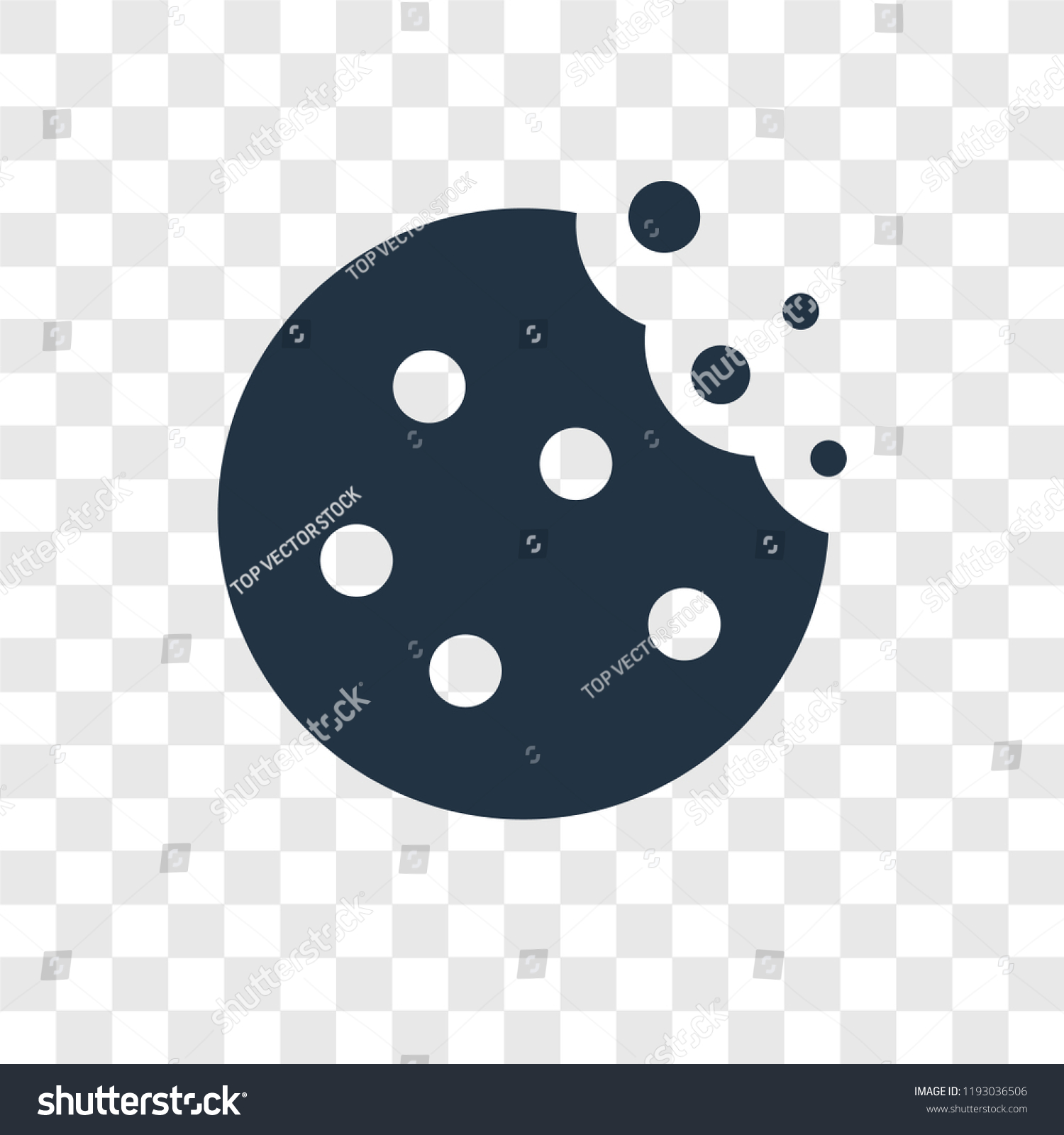 Cookie Vector Icon Isolated On Transparent Stock Vector (Royalty Free ...