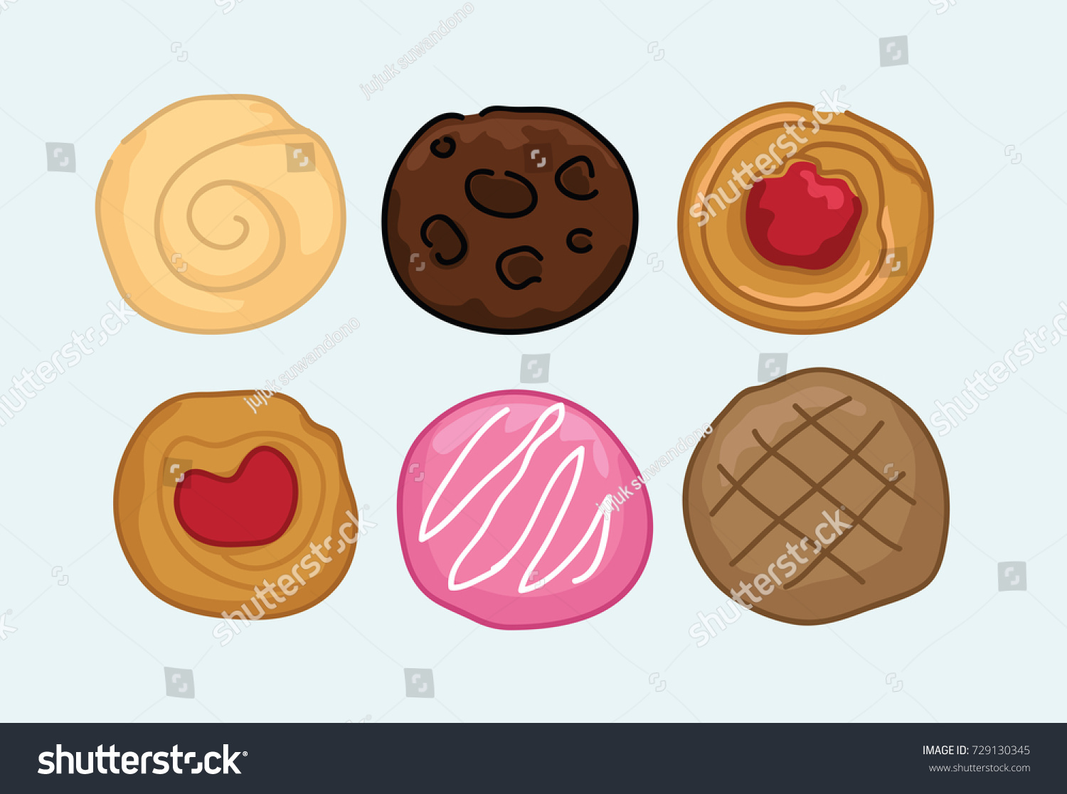 Cookies Varieties Vector Stock Vector (Royalty Free) 729130345 ...