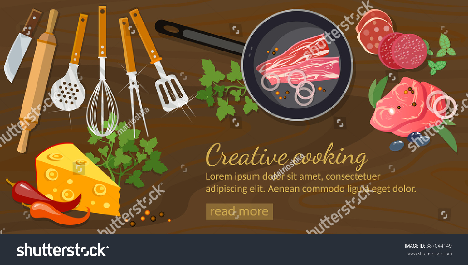 Cooking Banner Top View Vector Illustration Stock Vector (Royalty Free ...
