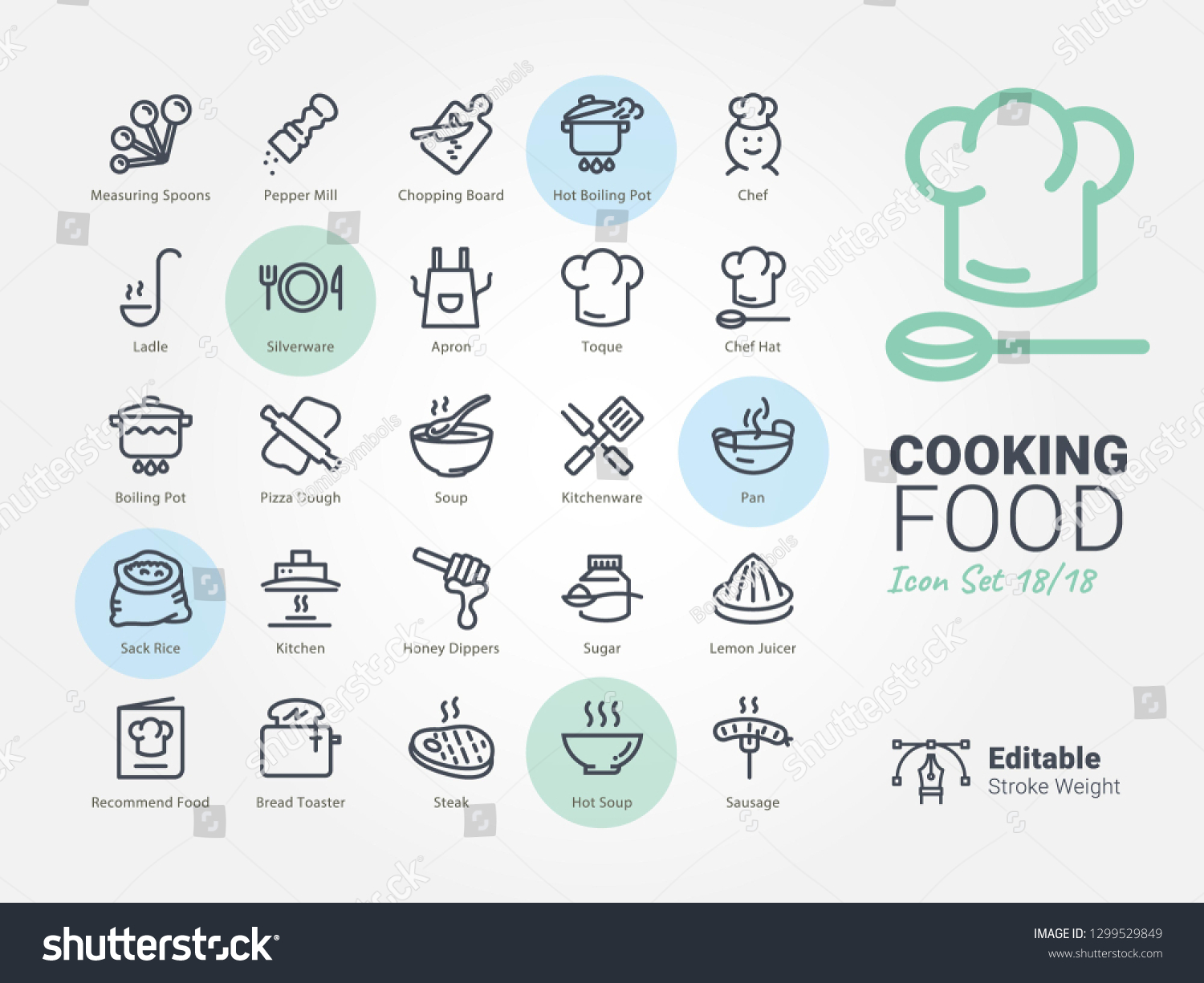 Cooking Food Vector Icon Stock Vector (Royalty Free) 1299529849 ...