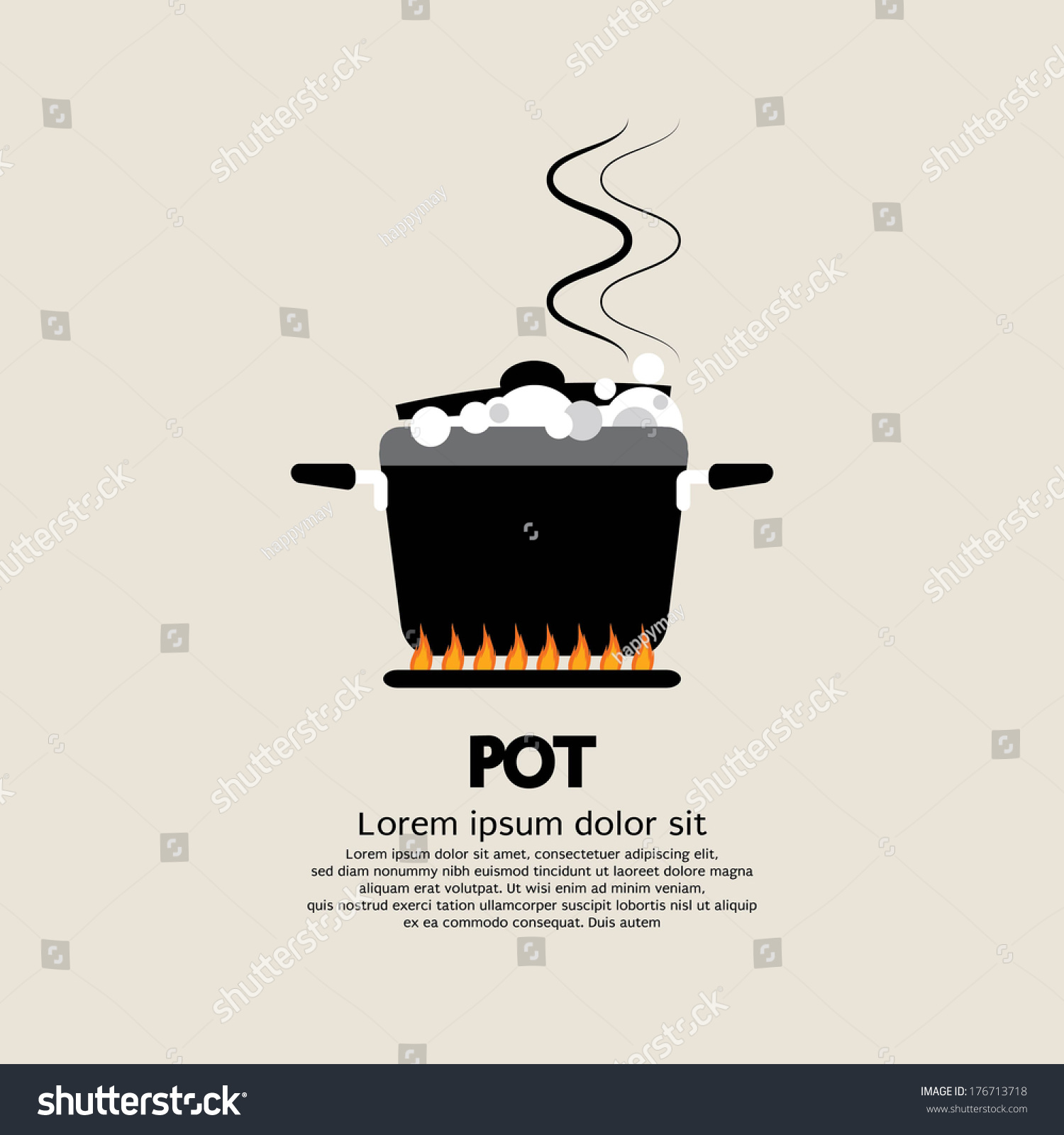 Cooking Pot Vector Illustration Stock Vector (Royalty Free) 176713718