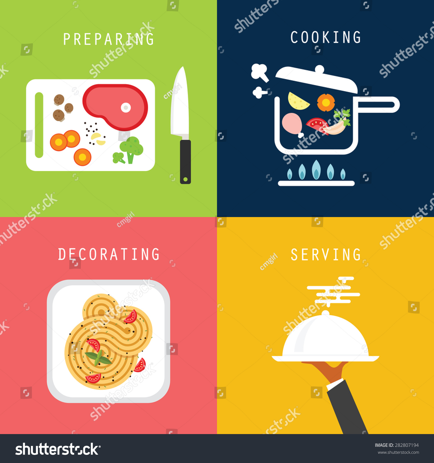Cooking Process Food Stock Vector Illustration 282807194 : Shutterstock