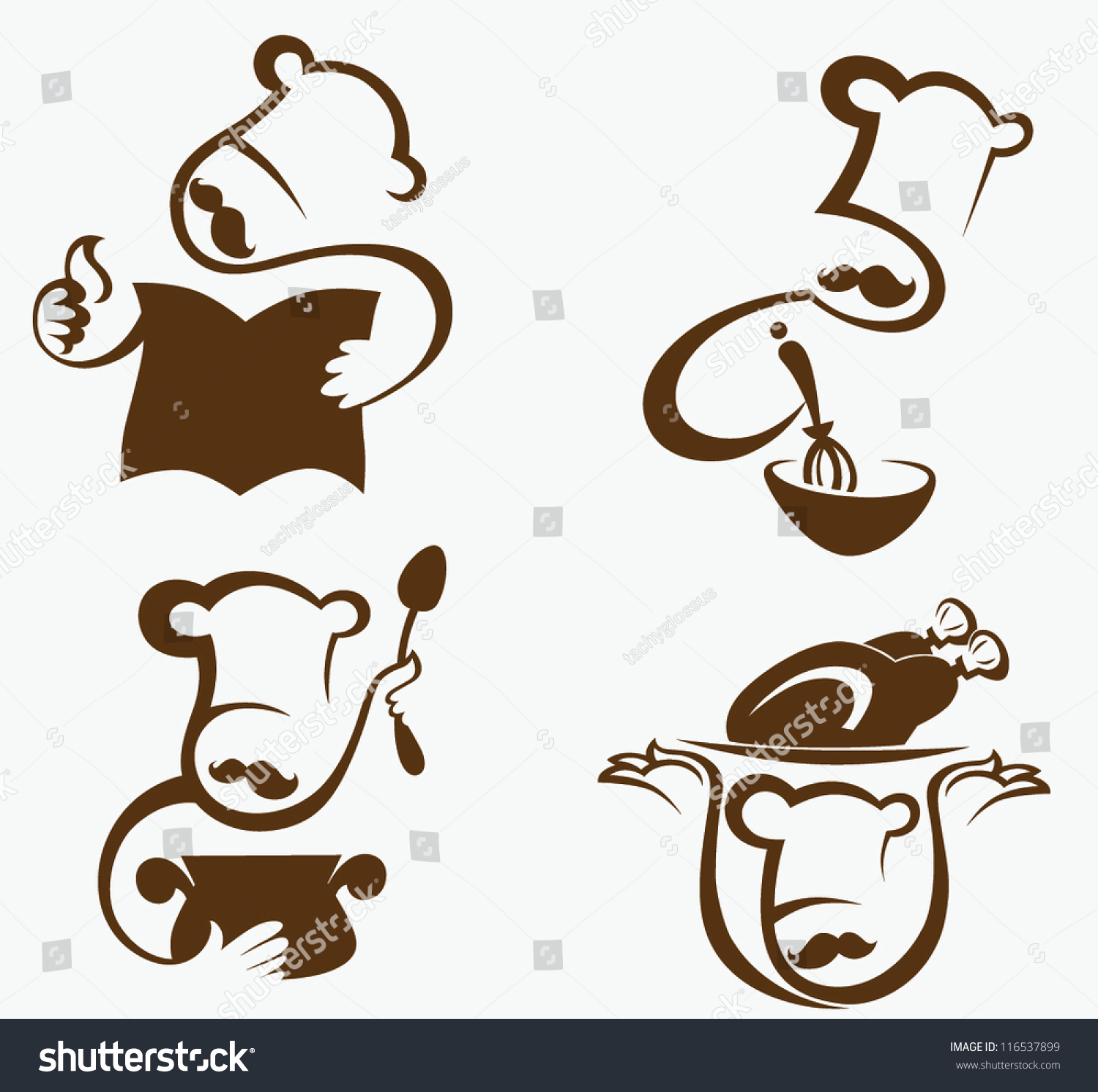 Cooking Symbols Vector Collection Stock Vector (Royalty Free) 116537899 ...