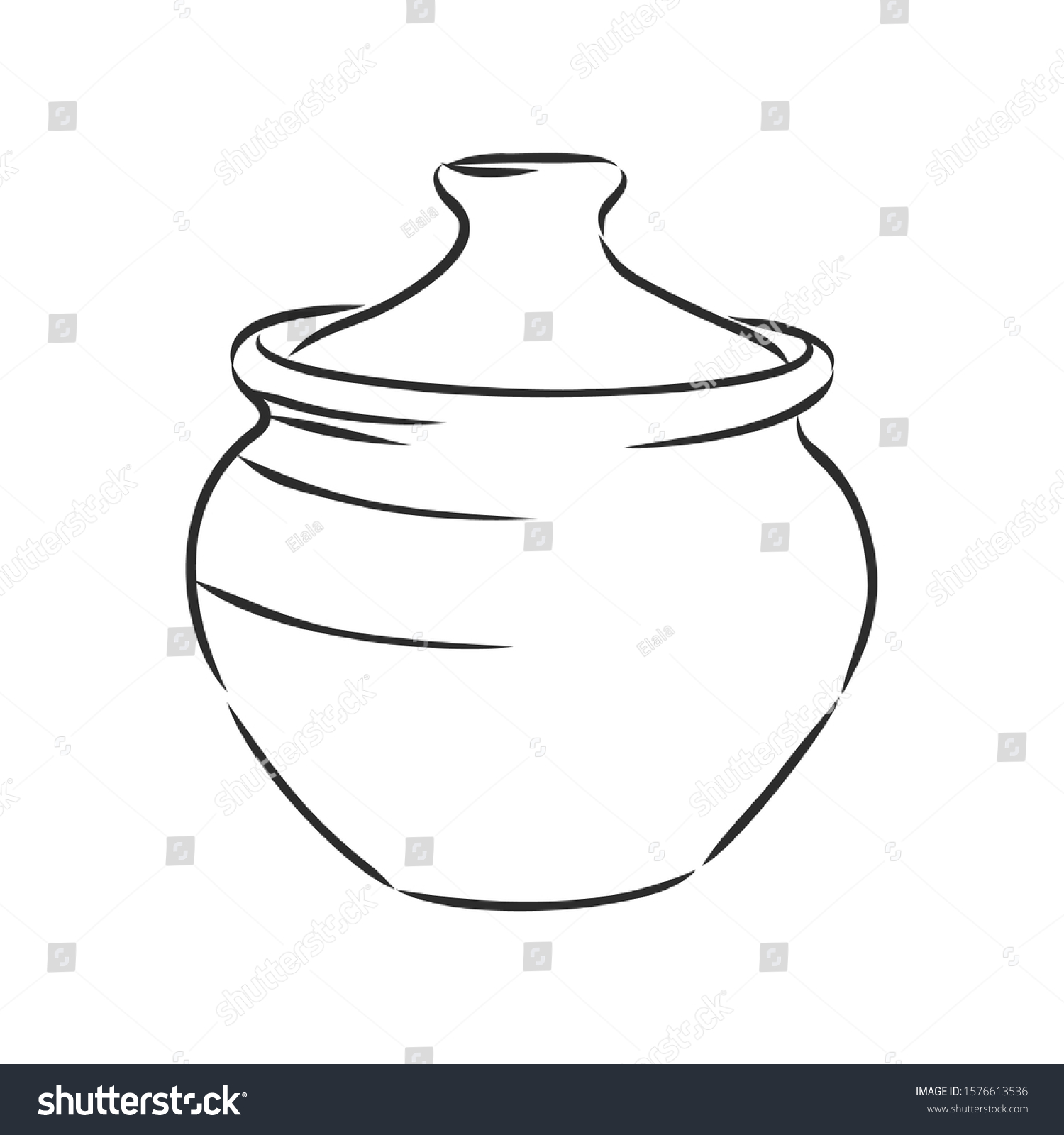 Cookware Pot Sketch Vector Illustration Stock Vector (Royalty Free ...