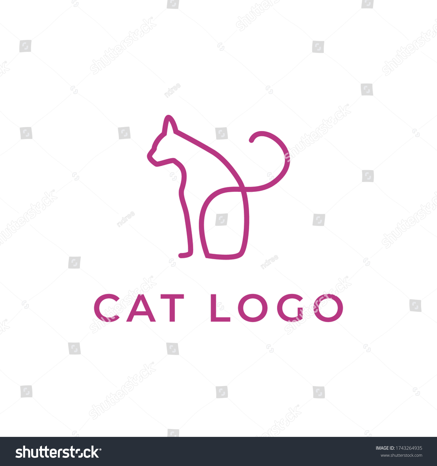 Cool Simple Cat Logo Vector Pets Stock Vector (Royalty Free) 1743264935