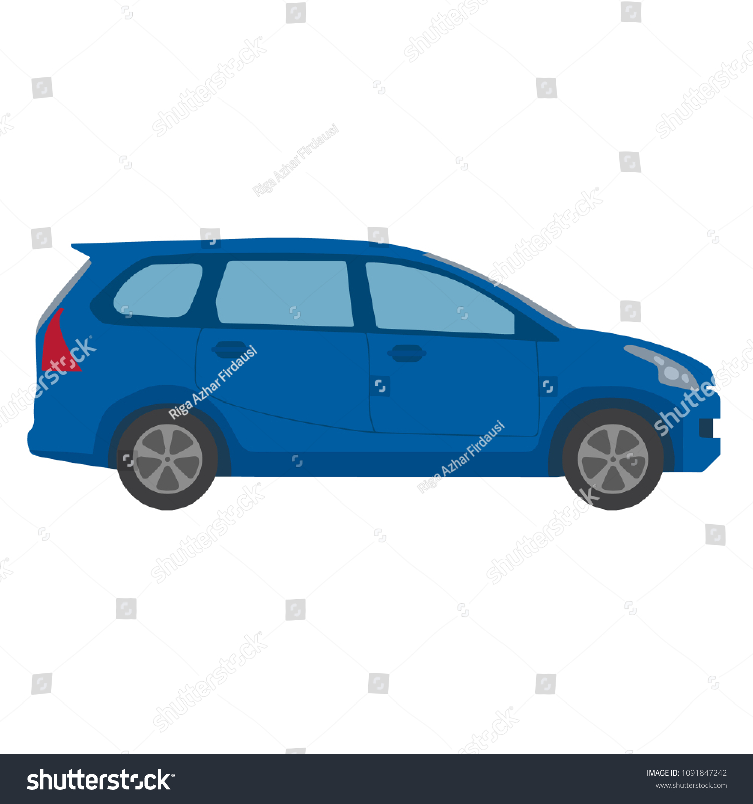 Cool Blue Mpv Car Vector Stock Vector (Royalty Free) 1091847242 ...