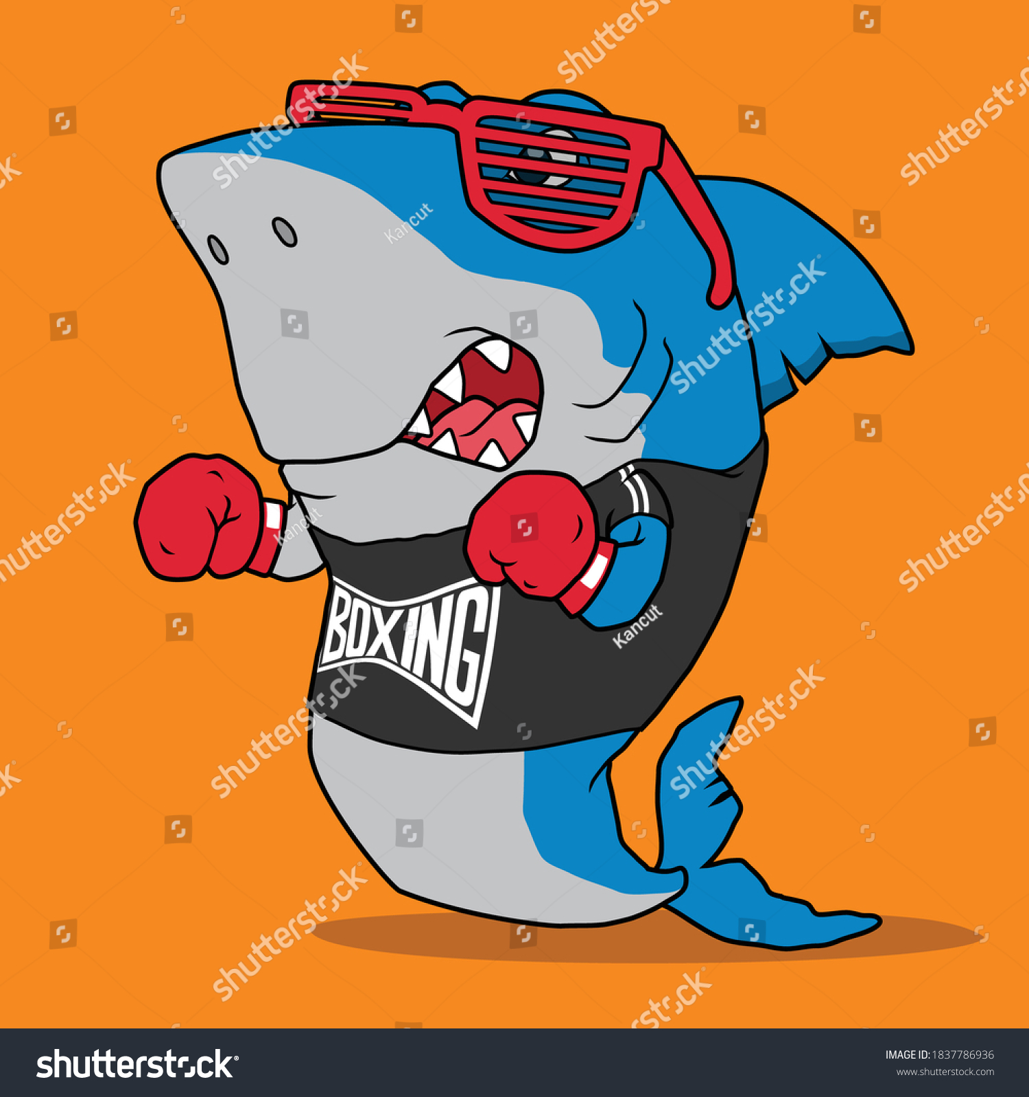 Cool Boxer Shark Vector Design Stock Vector (Royalty Free) 1837786936 ...