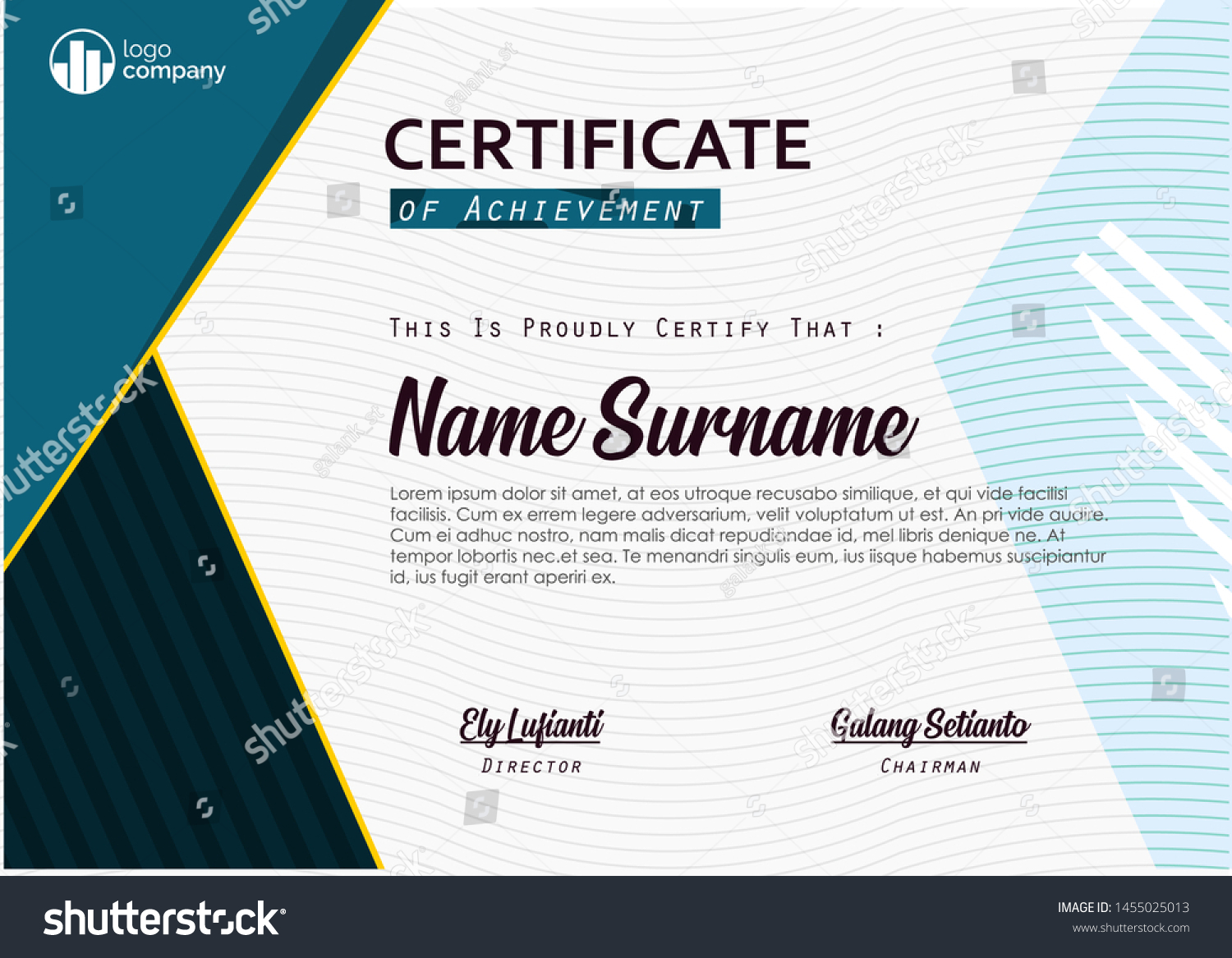 Cool Certificate Template Best Certificate Layout Stock Vector (Royalty Free) 1455025013