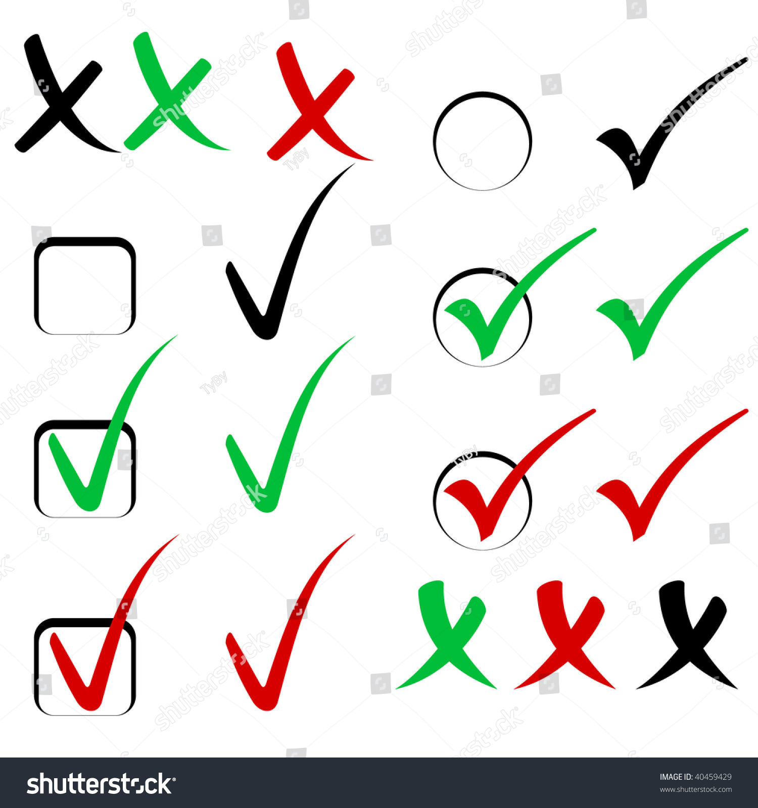 Cool Check Sign Set Vector Stock Vector 40459429 - Shutterstock