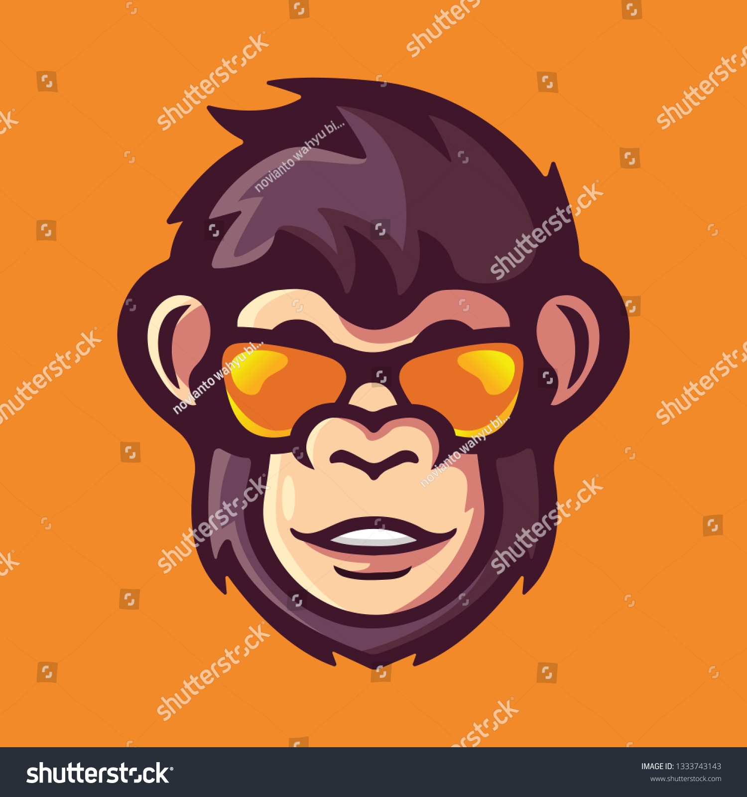 Cool Chimp Mascot Logo Design Stock Vector (Royalty Free) 1333743143