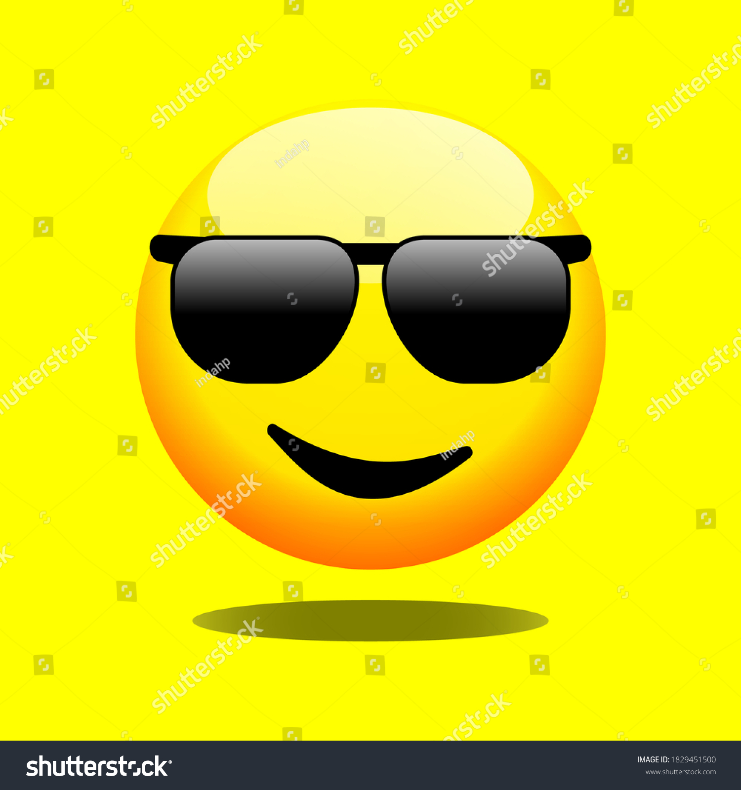 Cool 3d Emoji Eyeglasses Illustration Yellow Vetor Stock Livre De