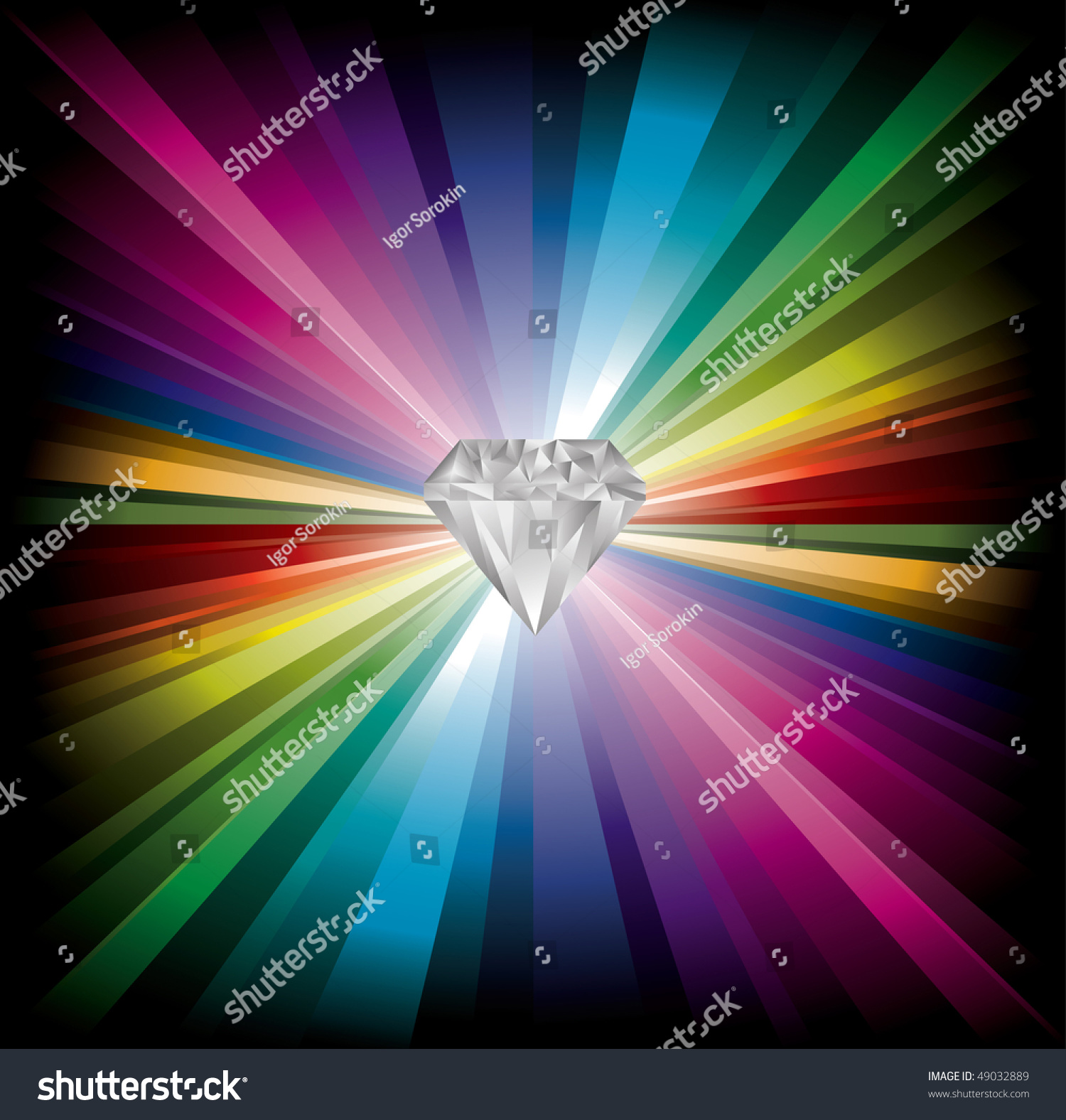 Cool Diamond Vector Illustration On Rainbow Stock Vector (Royalty Free ...