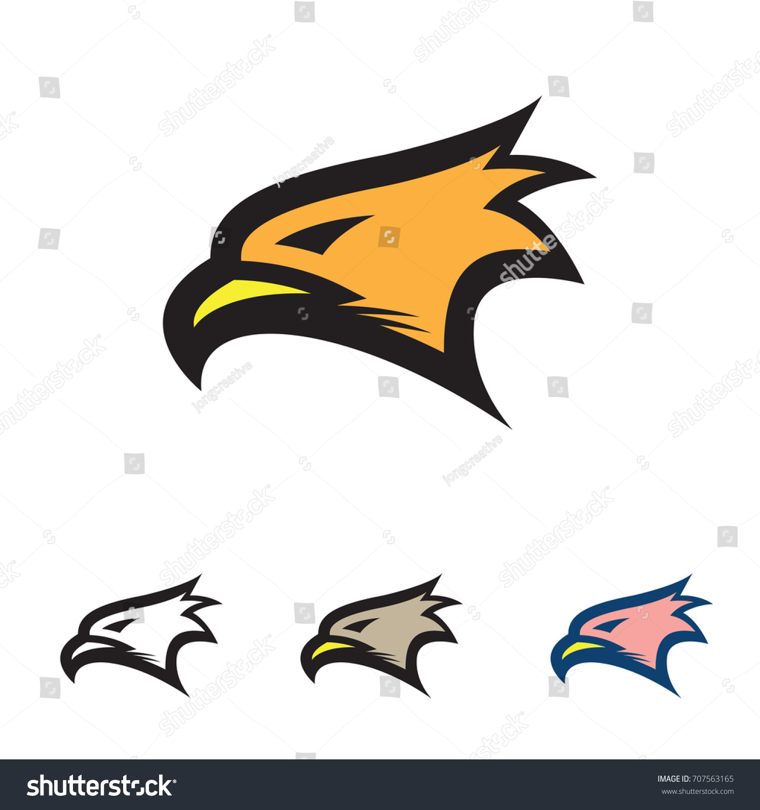 Cool Eagle Falcon Head Symbol Illustration Stock Vector (Royalty Free ...