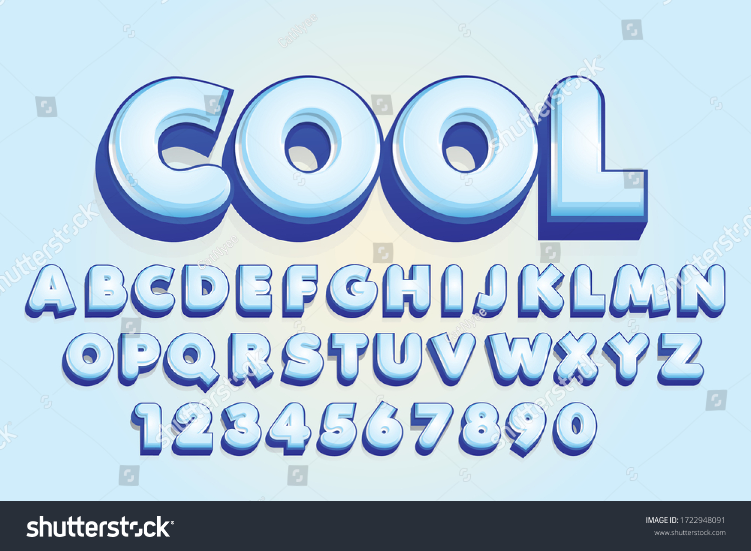 Cool Font Alphabet Vector Stock Vector (Royalty Free) 1722948091