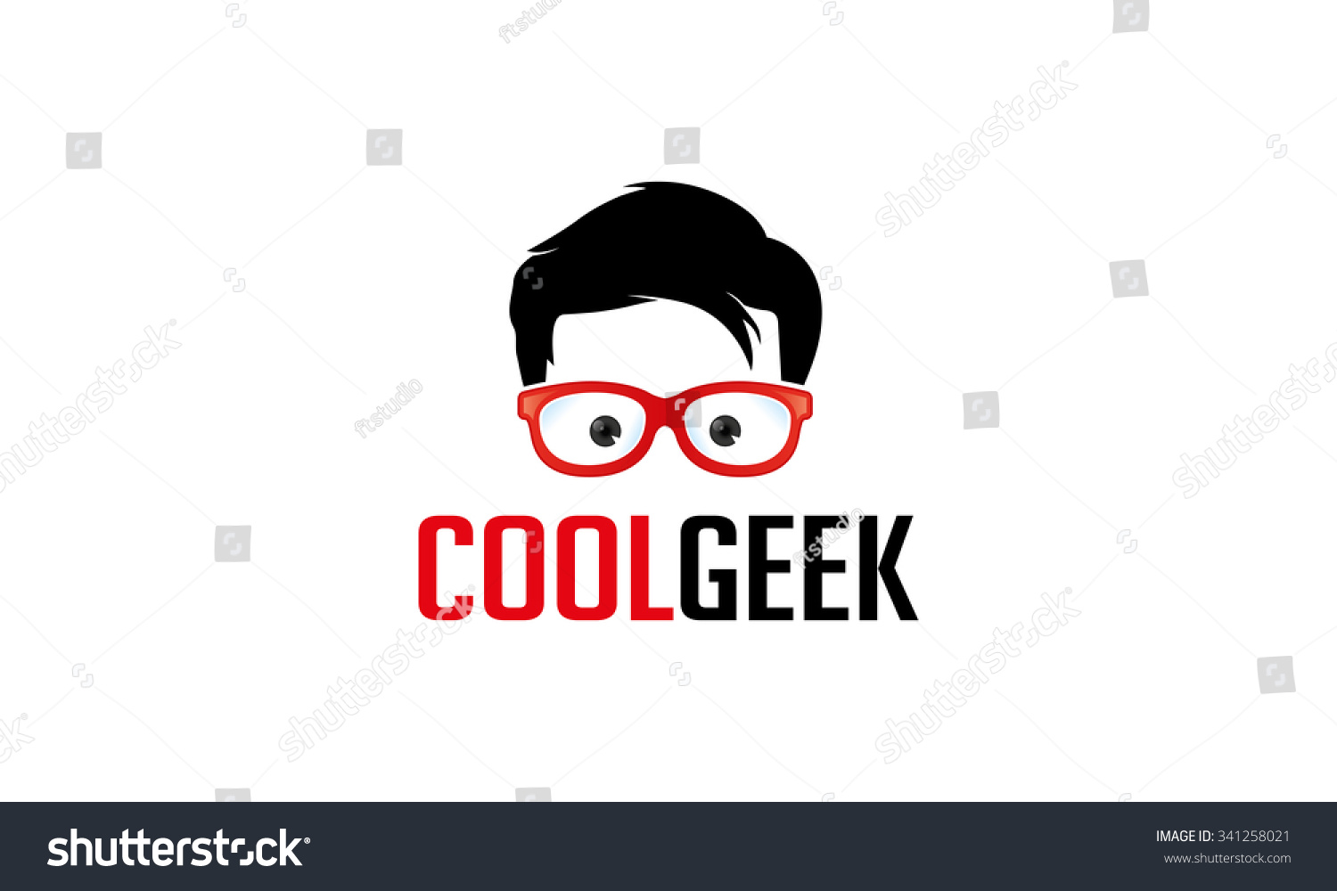 Cool Geek Logo Stock Vector (Royalty Free) 341258021