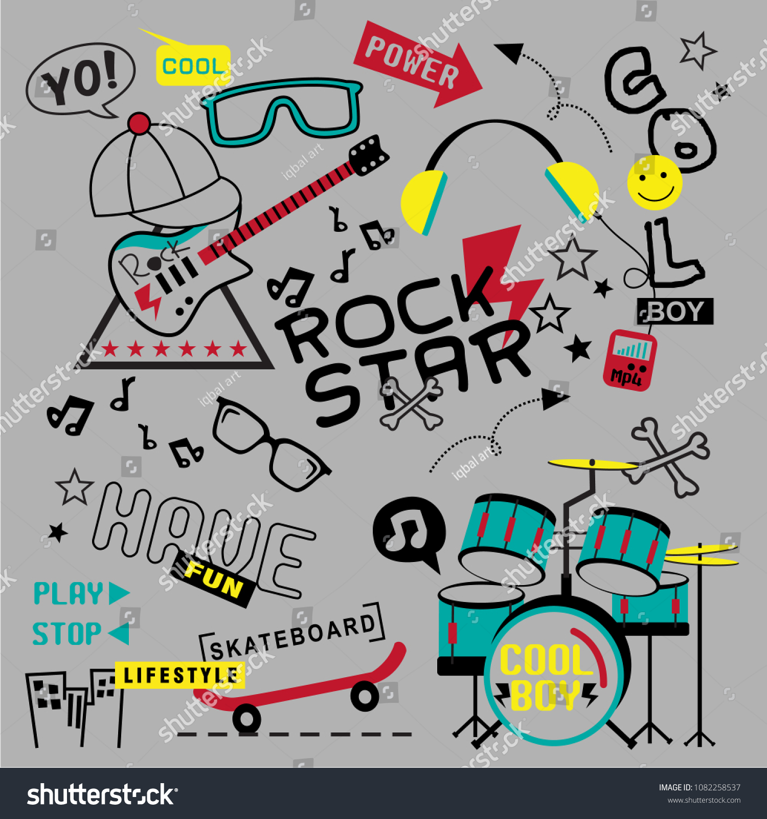 Cool Kids Pattern Designvector Illustration Stock Vector (Royalty Free ...