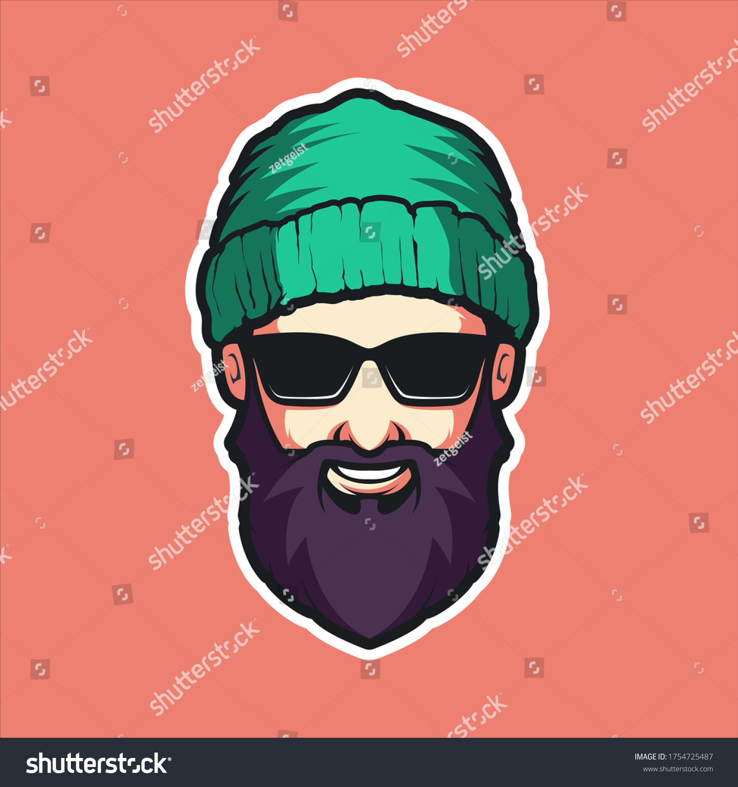 Cool Man Glasses Vector Illustration: เวกเตอร์สต็อก (ปลอดค่าลิขสิทธิ์ ...