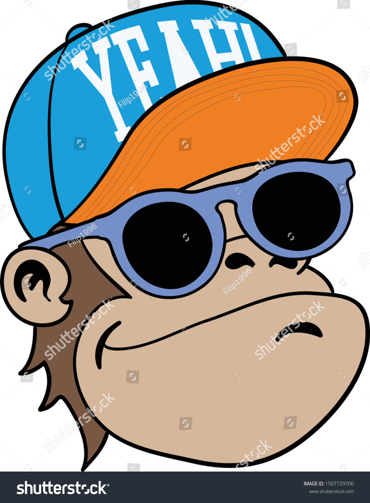 Cool Monkey Had Cartoon Vector Illustration Stock Vector (Royalty Free ...
