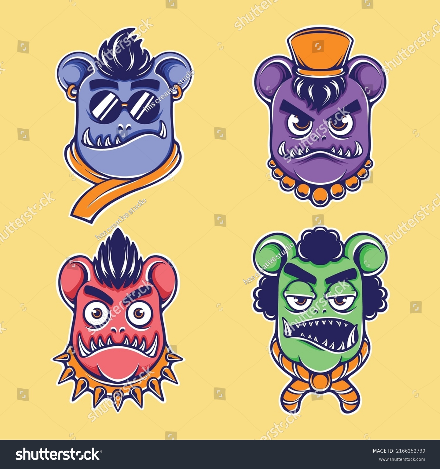 Cool Rat Modern Vector Set Stock Vector (Royalty Free) 2166252739 ...