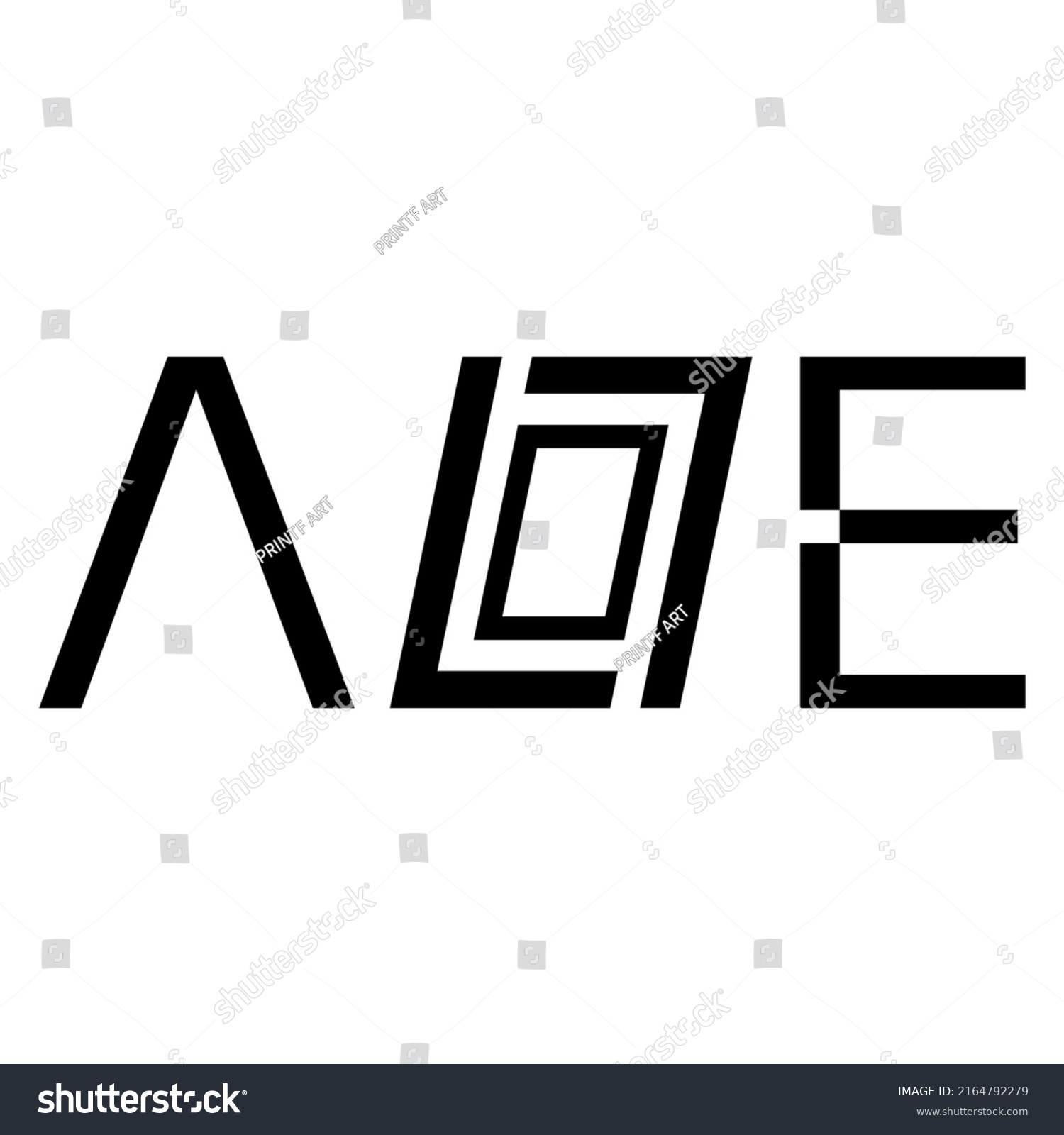 Cool Simple Letter O E Icon Stock Vector (Royalty Free) 2164792279 ...