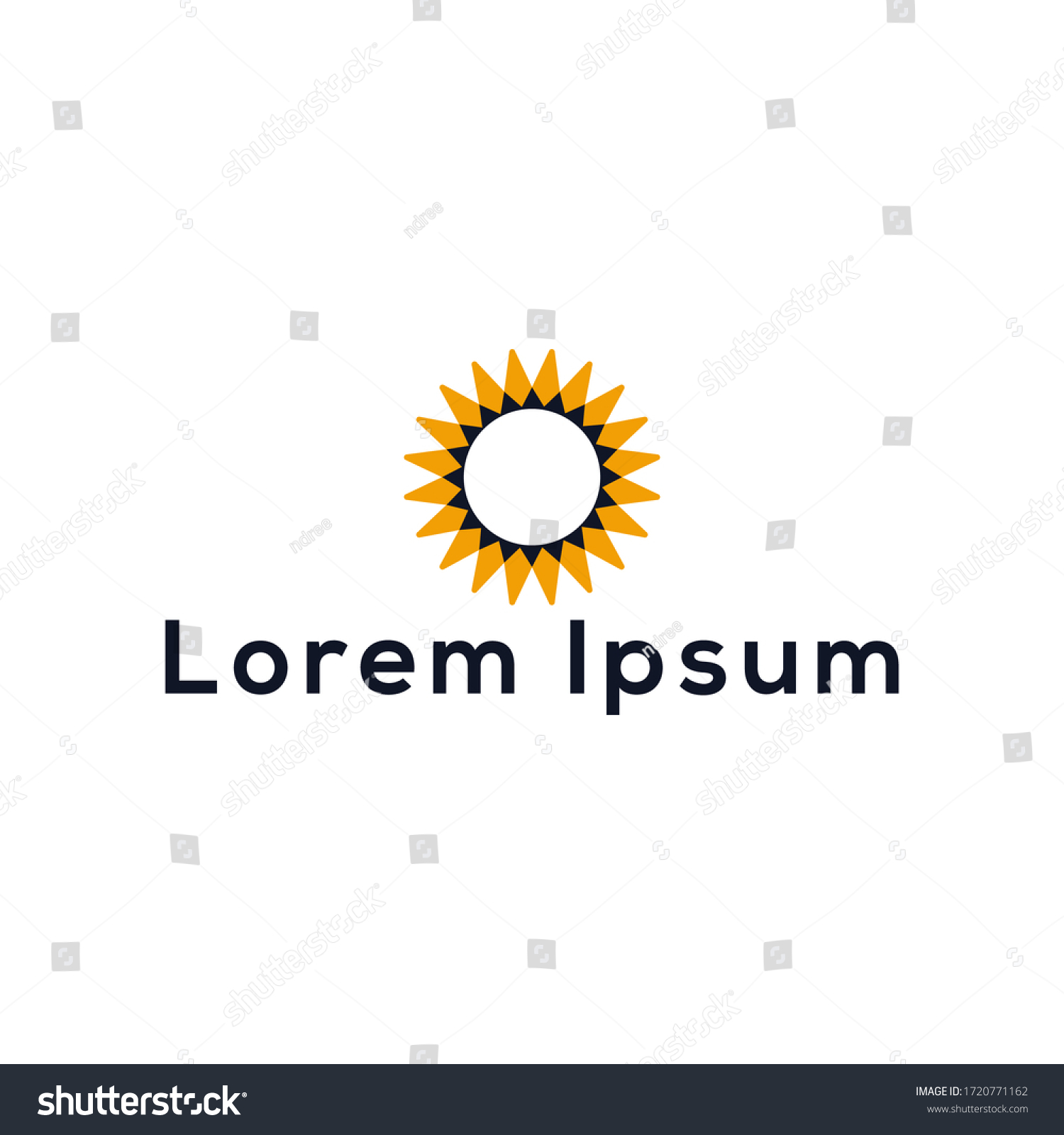 Cool Simple Sun Logo Vector Stock Vector (Royalty Free) 1720771162