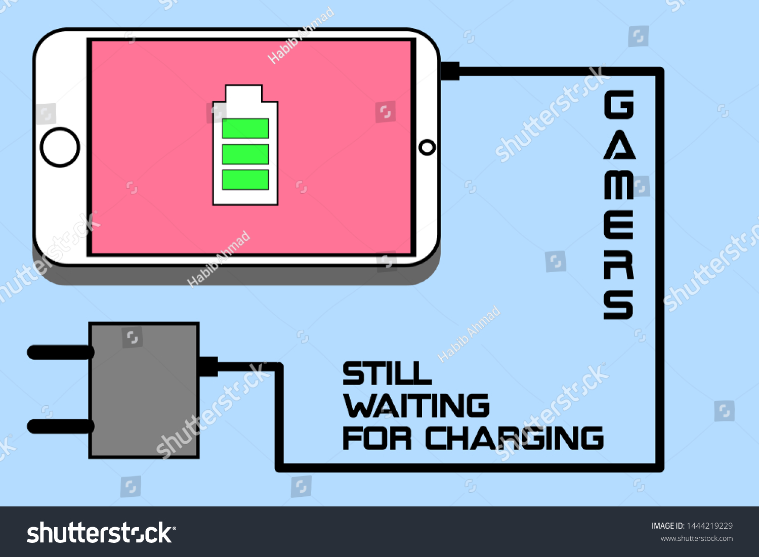 Cool Wallpaper Gamers Text Stock Vector (Royalty Free) 1444219229