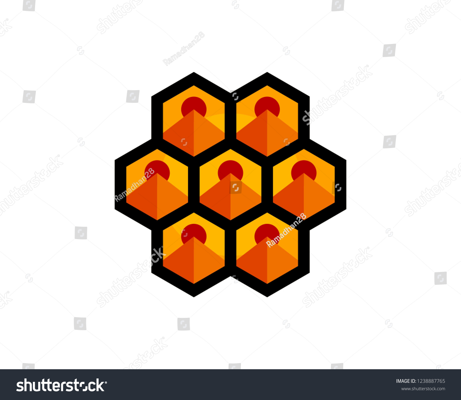 Coolest Hexagon Beehive Design Stock Vector (Royalty Free) 1238887765 ...