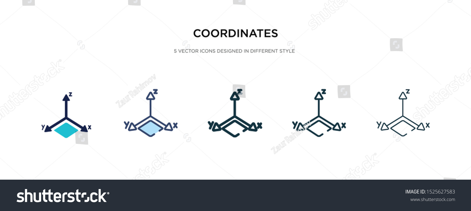 Coordinates Icon Different Style Vector Illustration Stock Vector ...