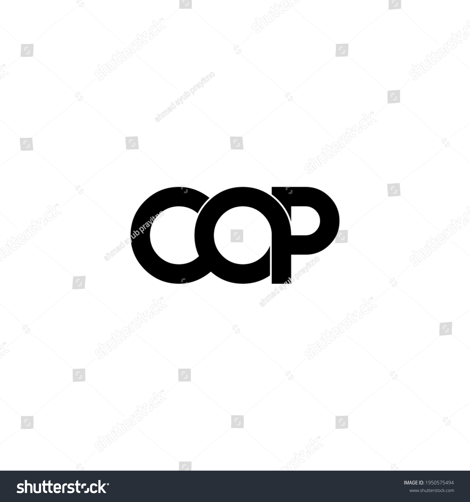 Cop Letter Original Monogram Logo Design Stock Vector (Royalty Free ...
